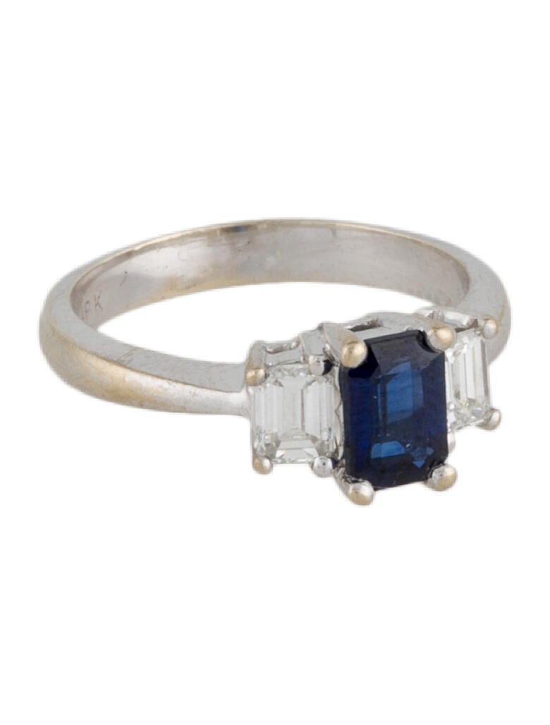 Birks 18K Sapphire & Diamond Three Stone Ring - Rhodium-Plated 18K ...