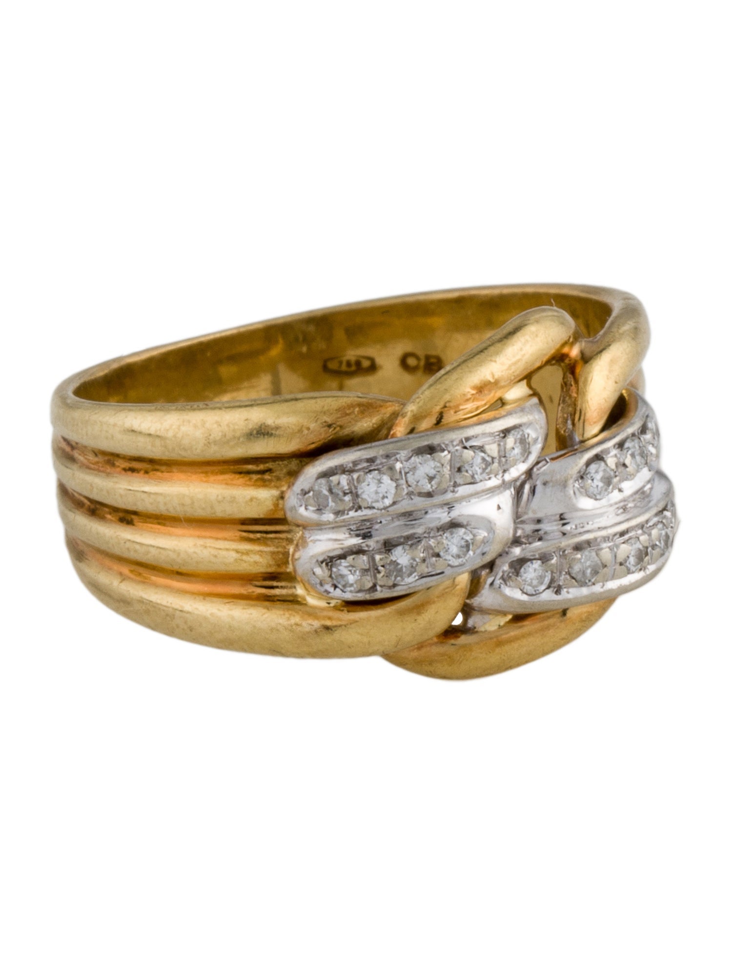 Bucherer Vintage 18K Diamond Cocktail Ring - 18K Yellow Gold Cocktail ...