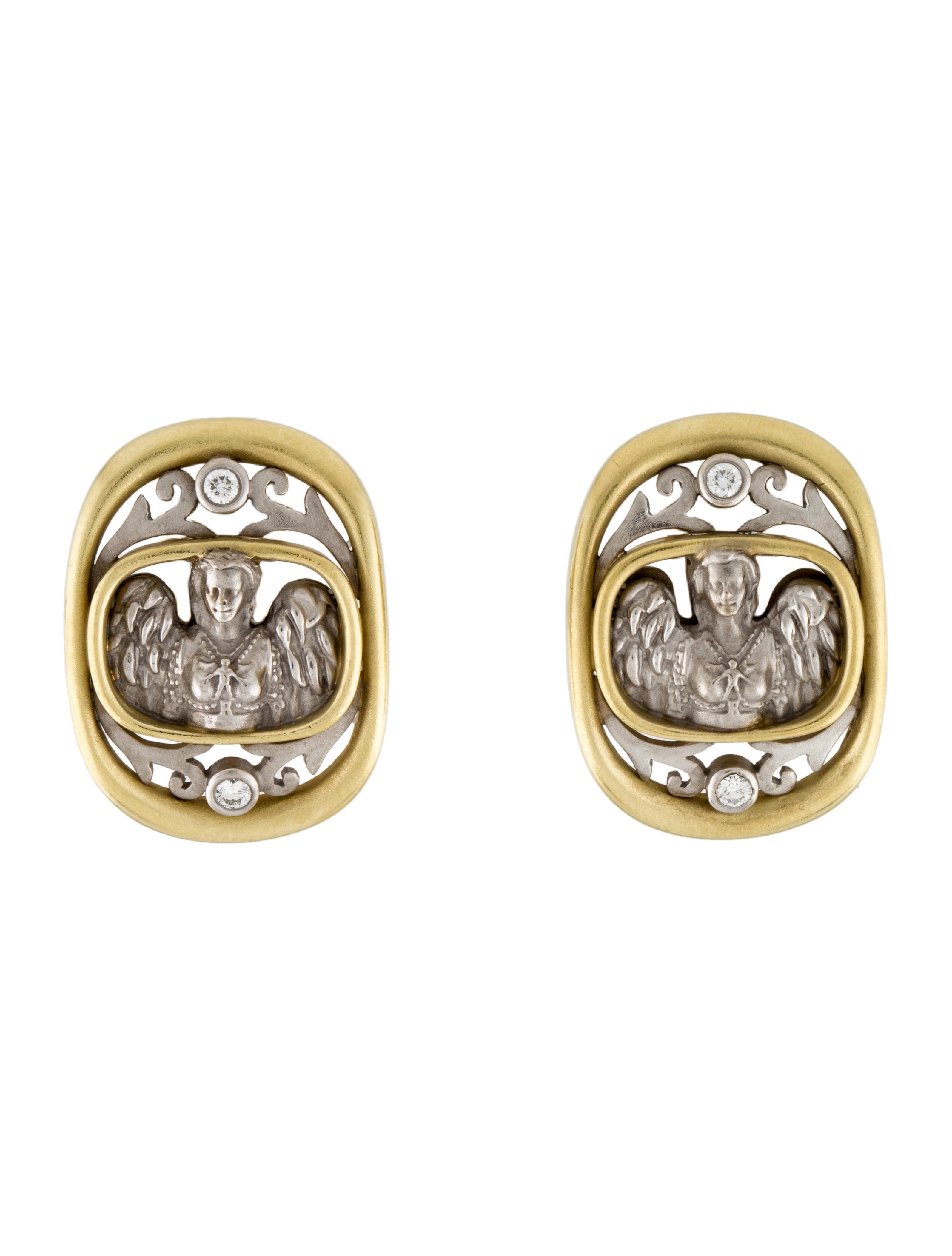 Kieselstein-Cord 18K Diamond Angel Clip-On Earrings - 18K Yellow Gold ...