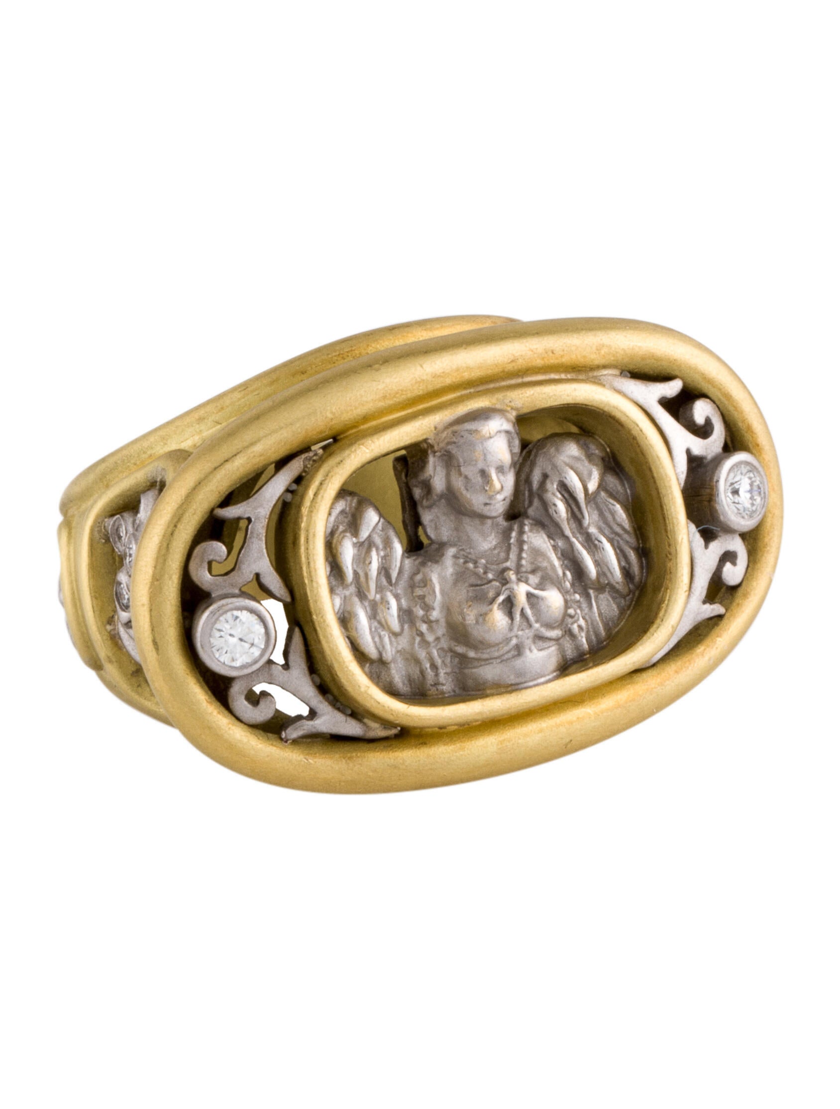 Kieselstein-Cord 18K Two-Tone Diamond Angel Cocktail Ring - 18K Yellow ...