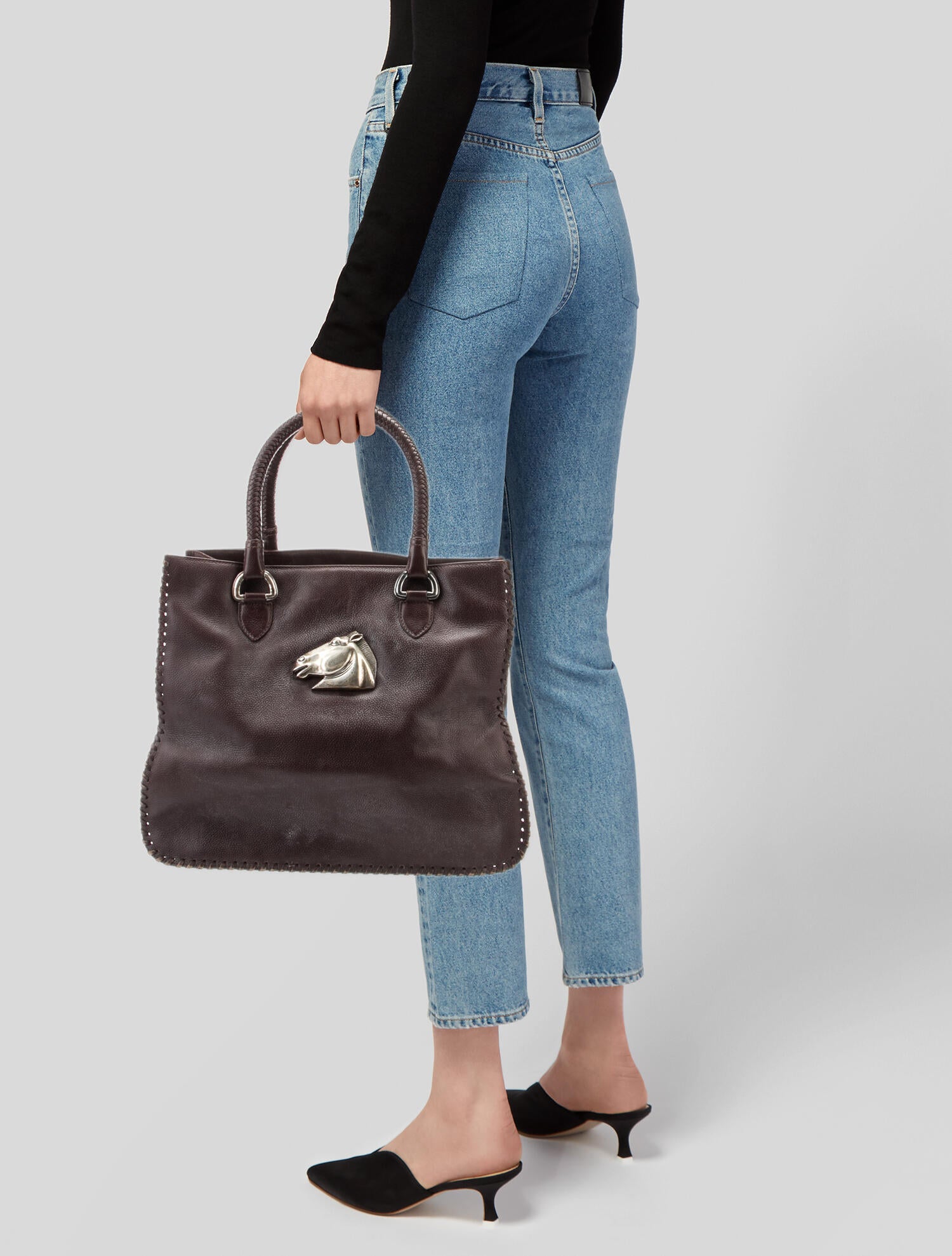 Kieselstein-Cord Leather Tote Bag - Burgundy Totes, Handbags - BKC31227 ...