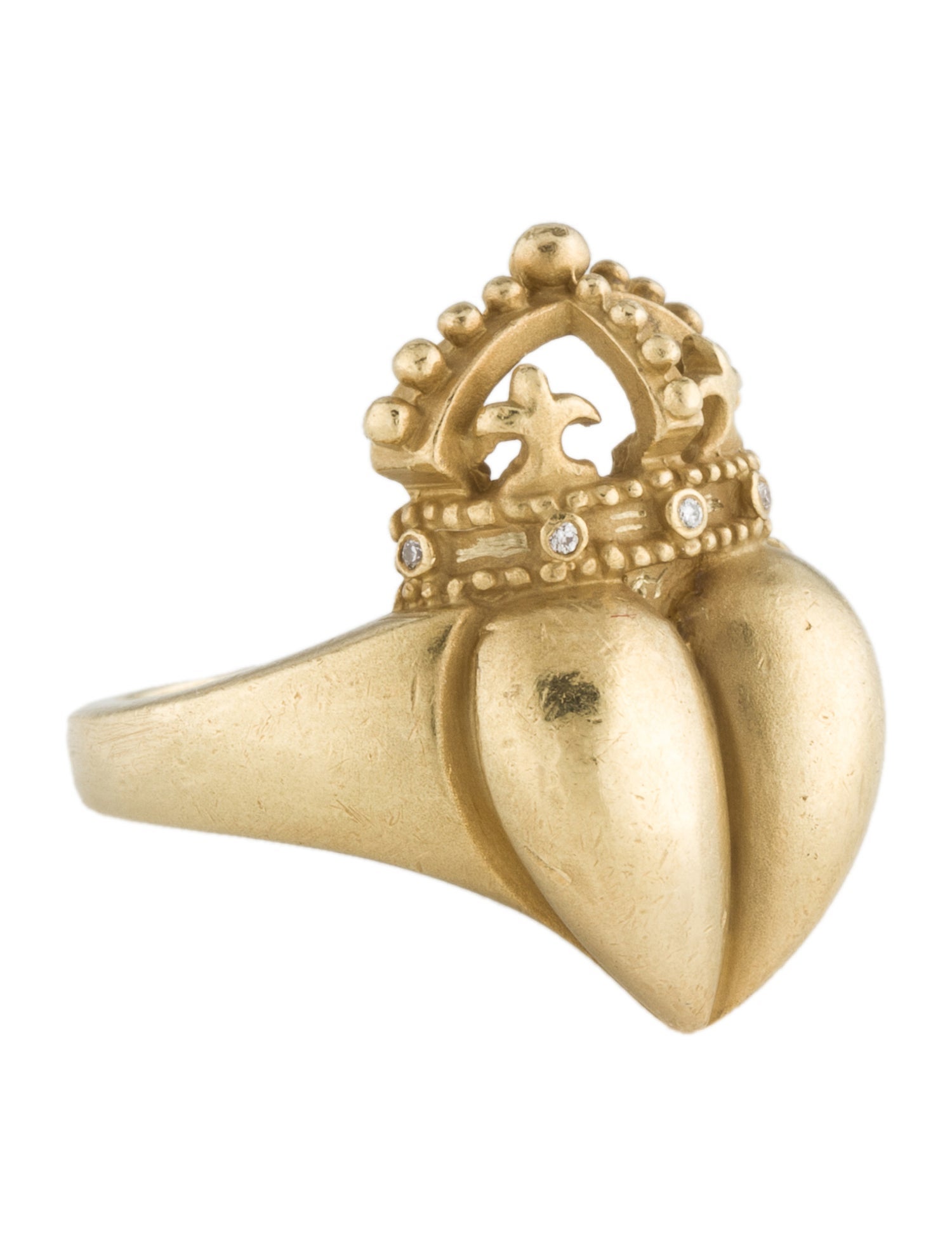 Kieselstein-Cord 18K Diamond Heart Crown Ring - 18K Yellow Gold ...