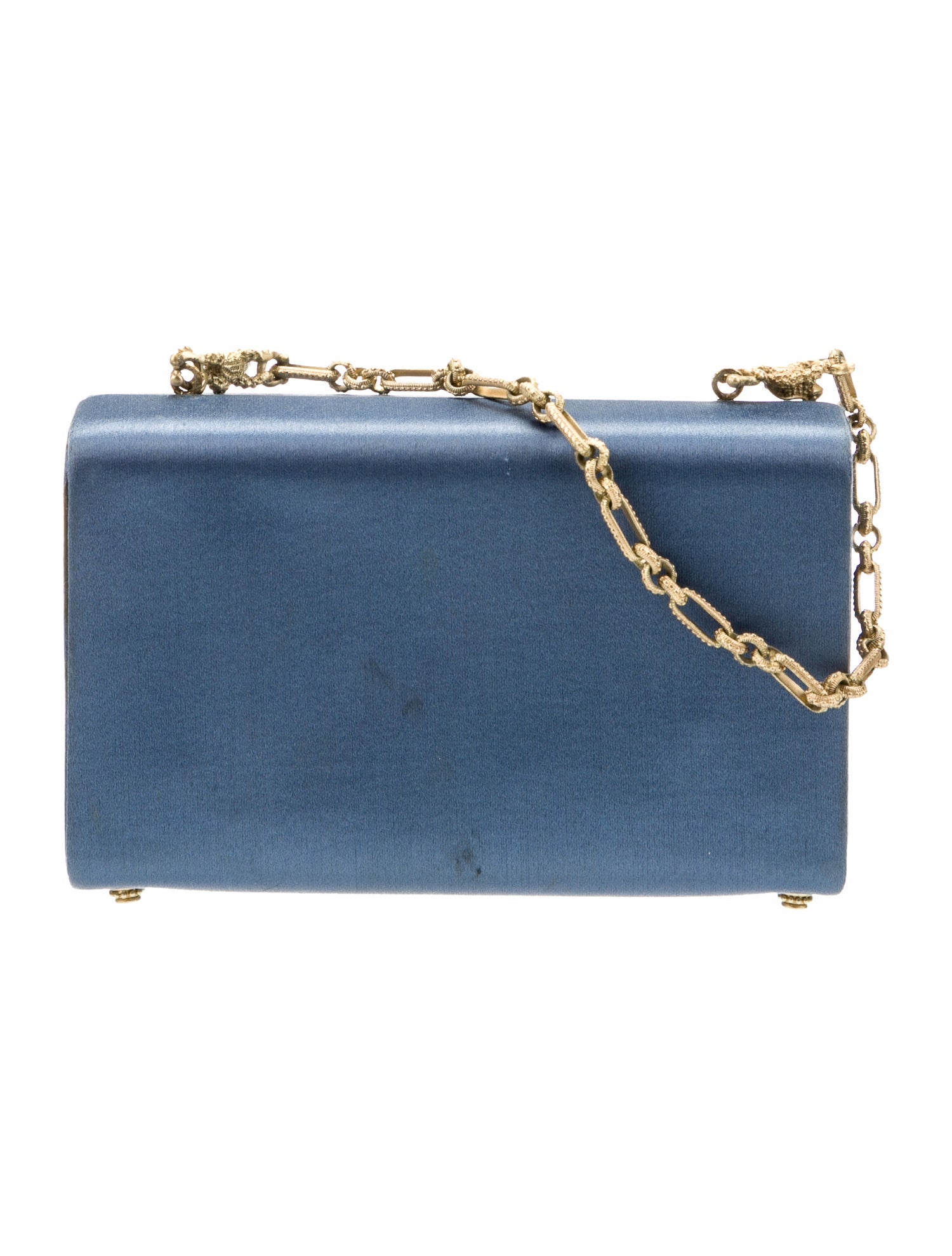 Kieselstein-Cord Chain-Link Satin Mini Bag - Blue Clutches, Handbags ...