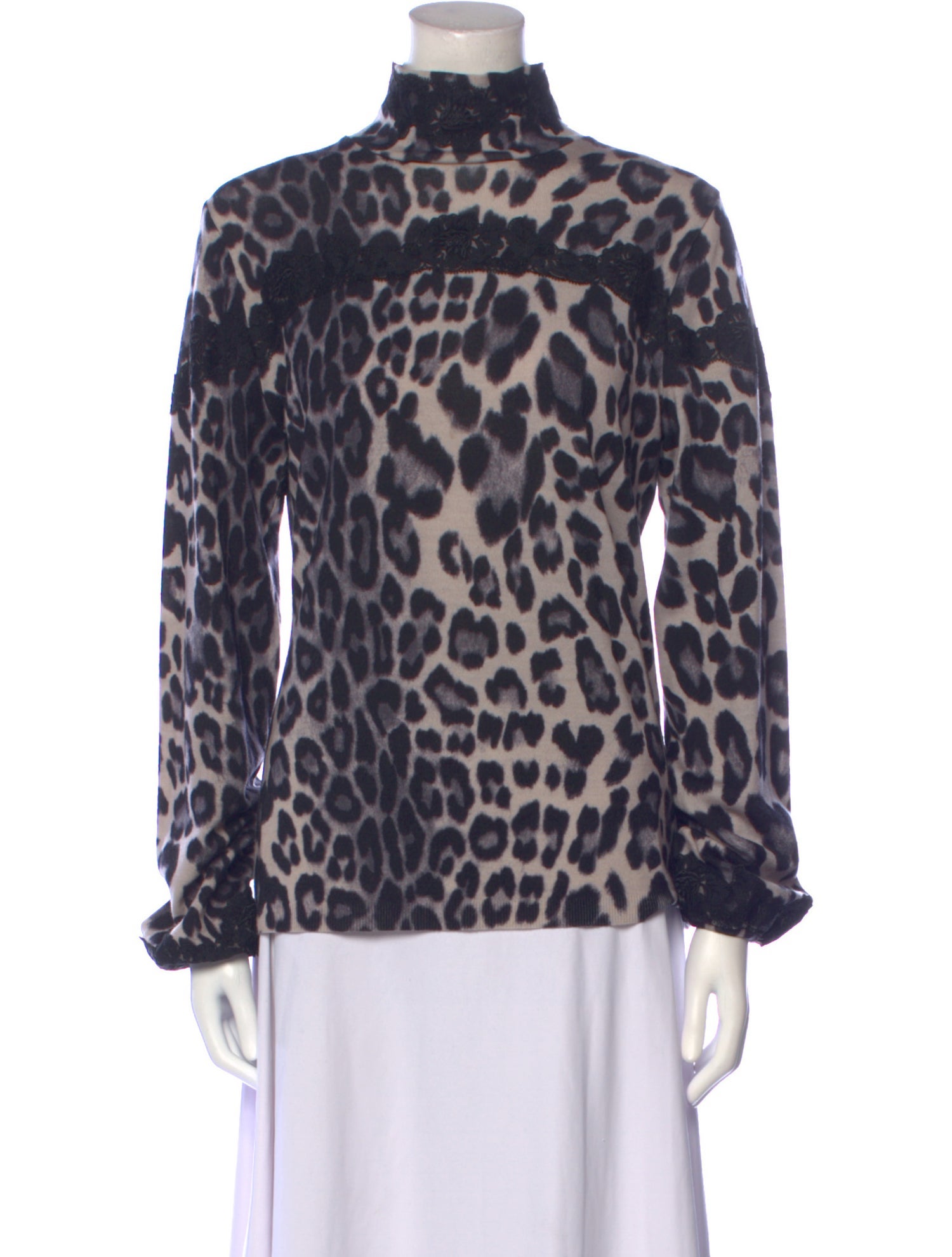 Dolce & Gabbana Virgin Wool Animal Print Sweater - Blue Knitwear ...