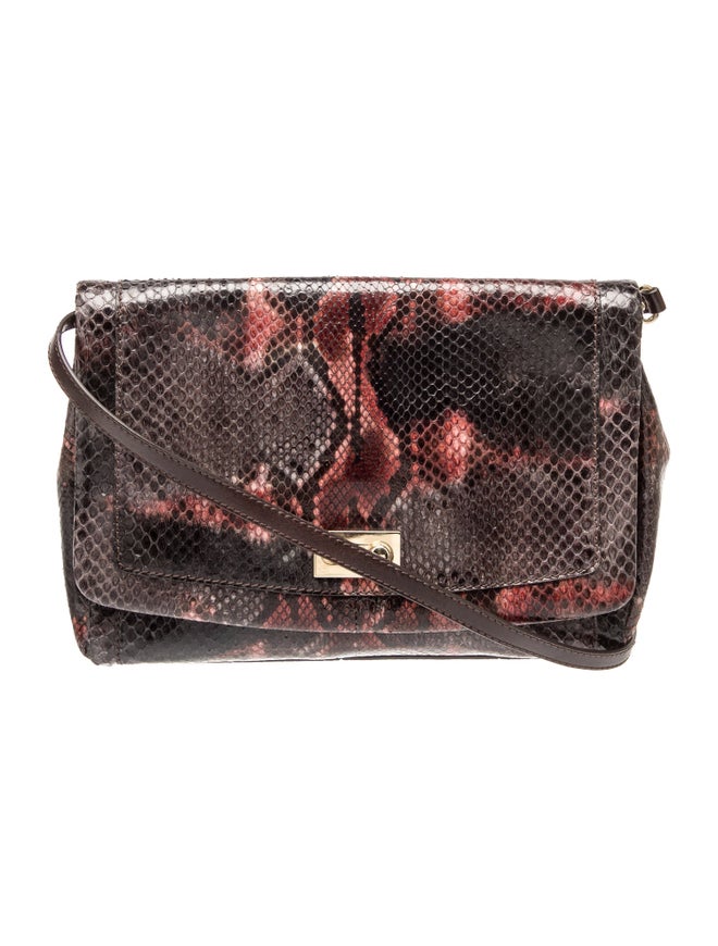 Rafe Pleated Snakeskin Clutch - Pink Clutches, Handbags - WRAFE20895 ...