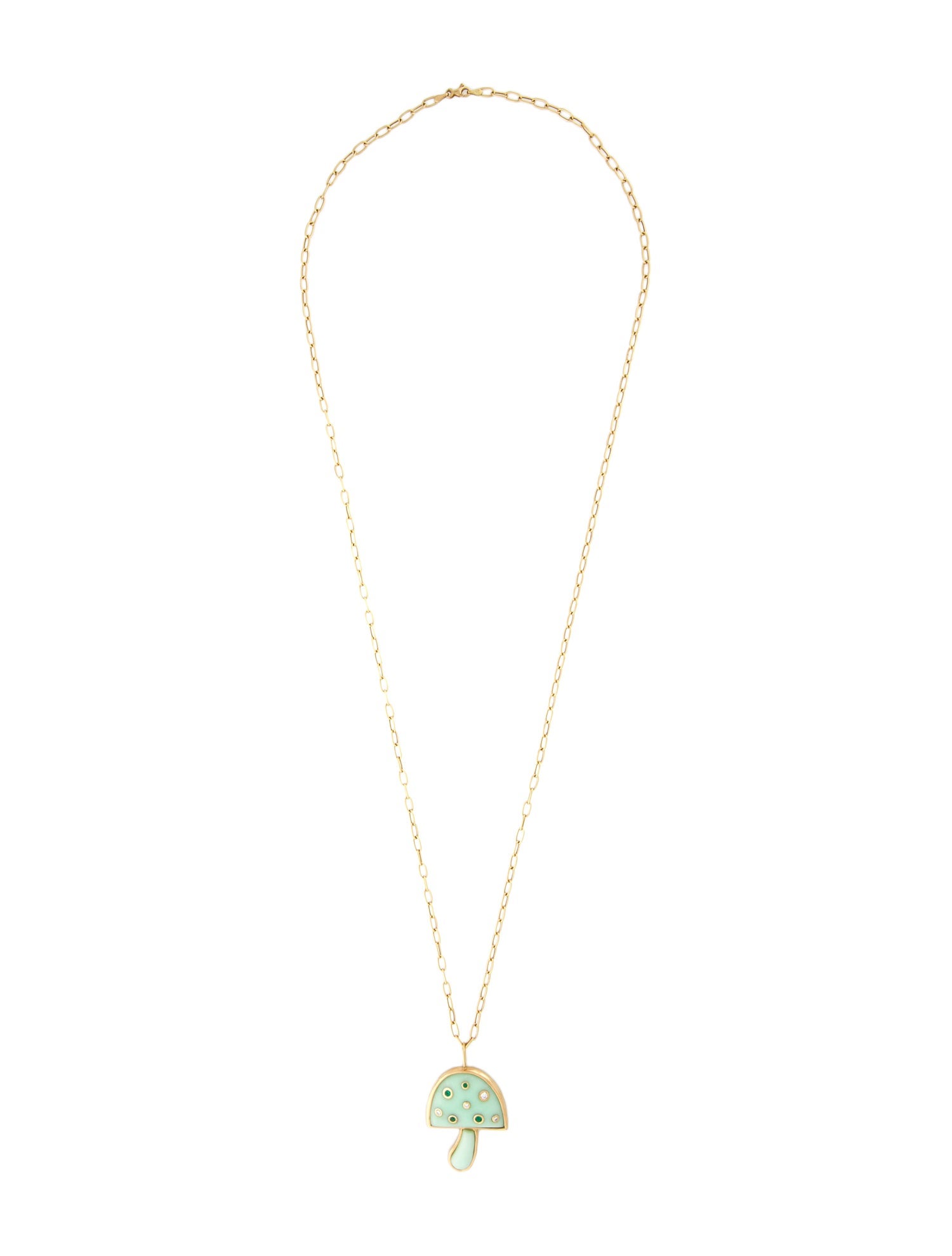 Brent Neale 18K Opal, Emerald & Diamond Large Magic Mushroom Pendant ...