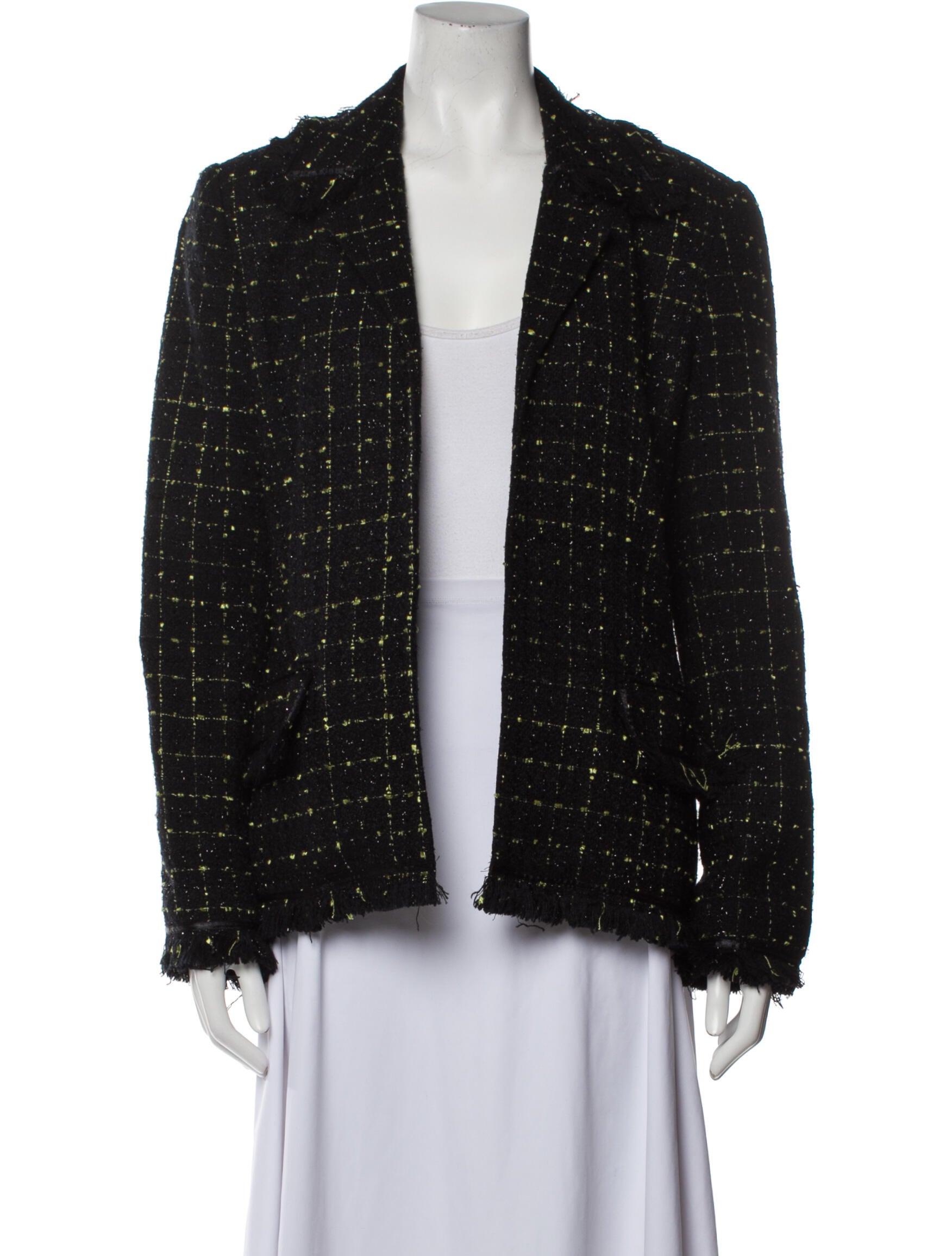 Bob Mackie Tweed Pattern Evening Jacket - Black Jackets, Clothing ...