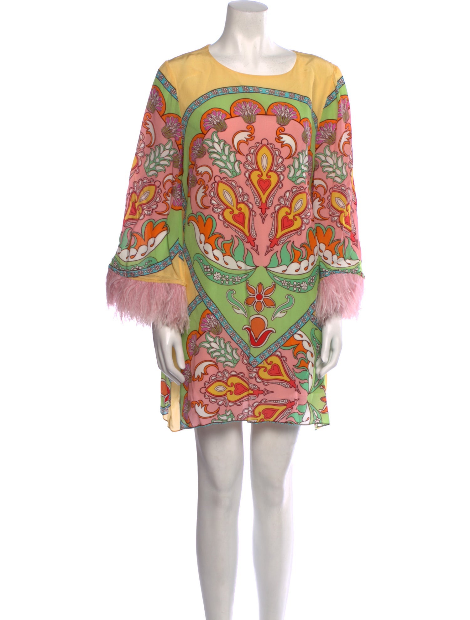 Borgo De Nor Printed Mini Dress - Yellow Dresses, Clothing - BOOOR23610 ...