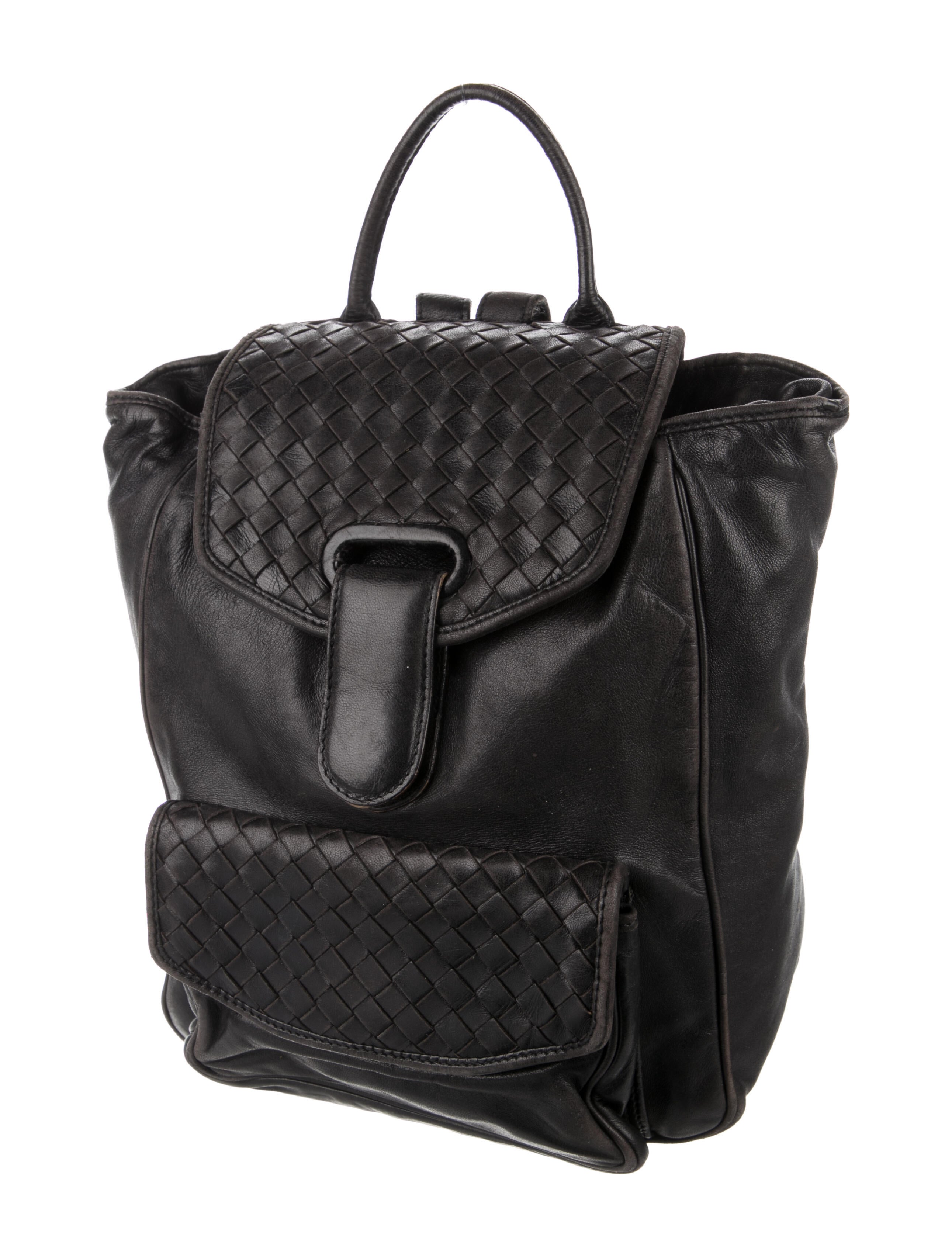 Bottega Veneta Intrecciato Leather Backpack - Black Backpacks, Handbags ...