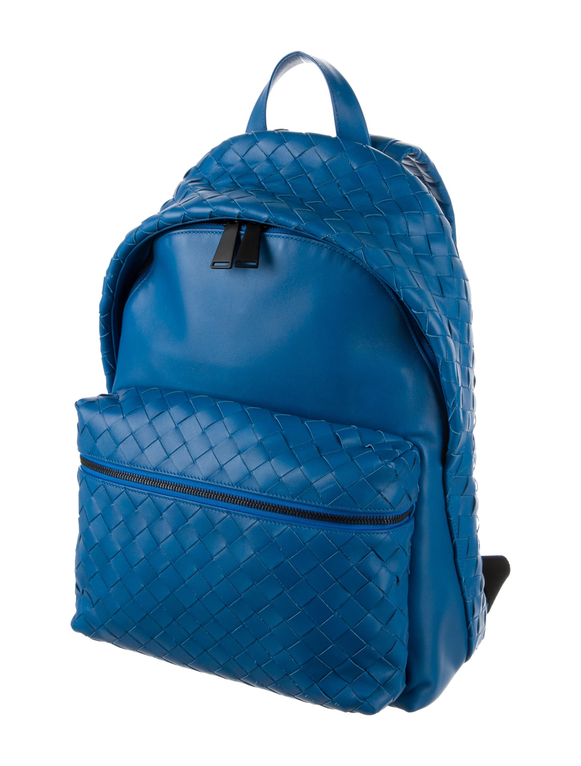 Bottega Veneta Intrecciato-Trimmed Backpack - Blue Backpacks, Bags ...