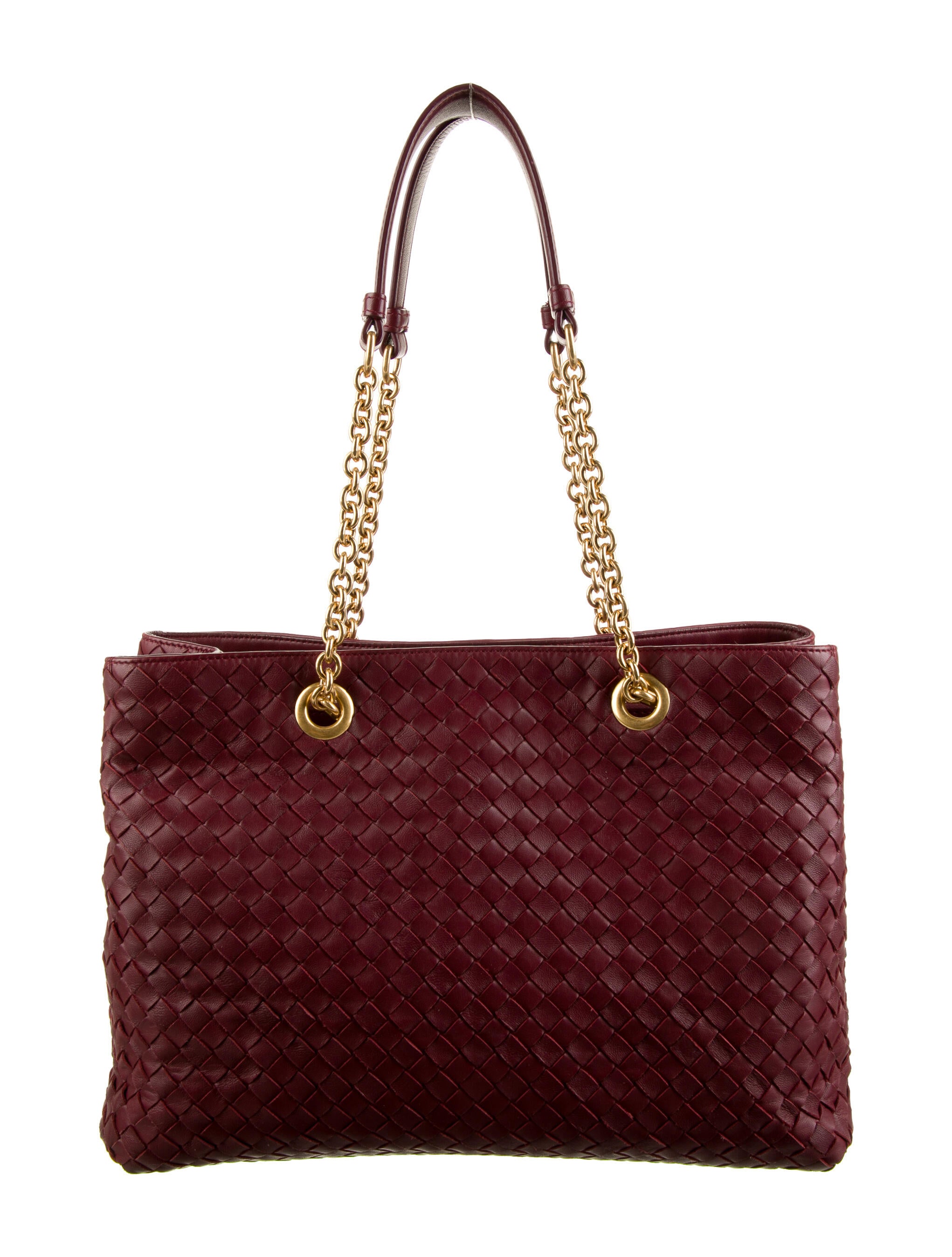 Bottega Veneta Medium Intrecciato Double Chain Tote - Purple Totes ...