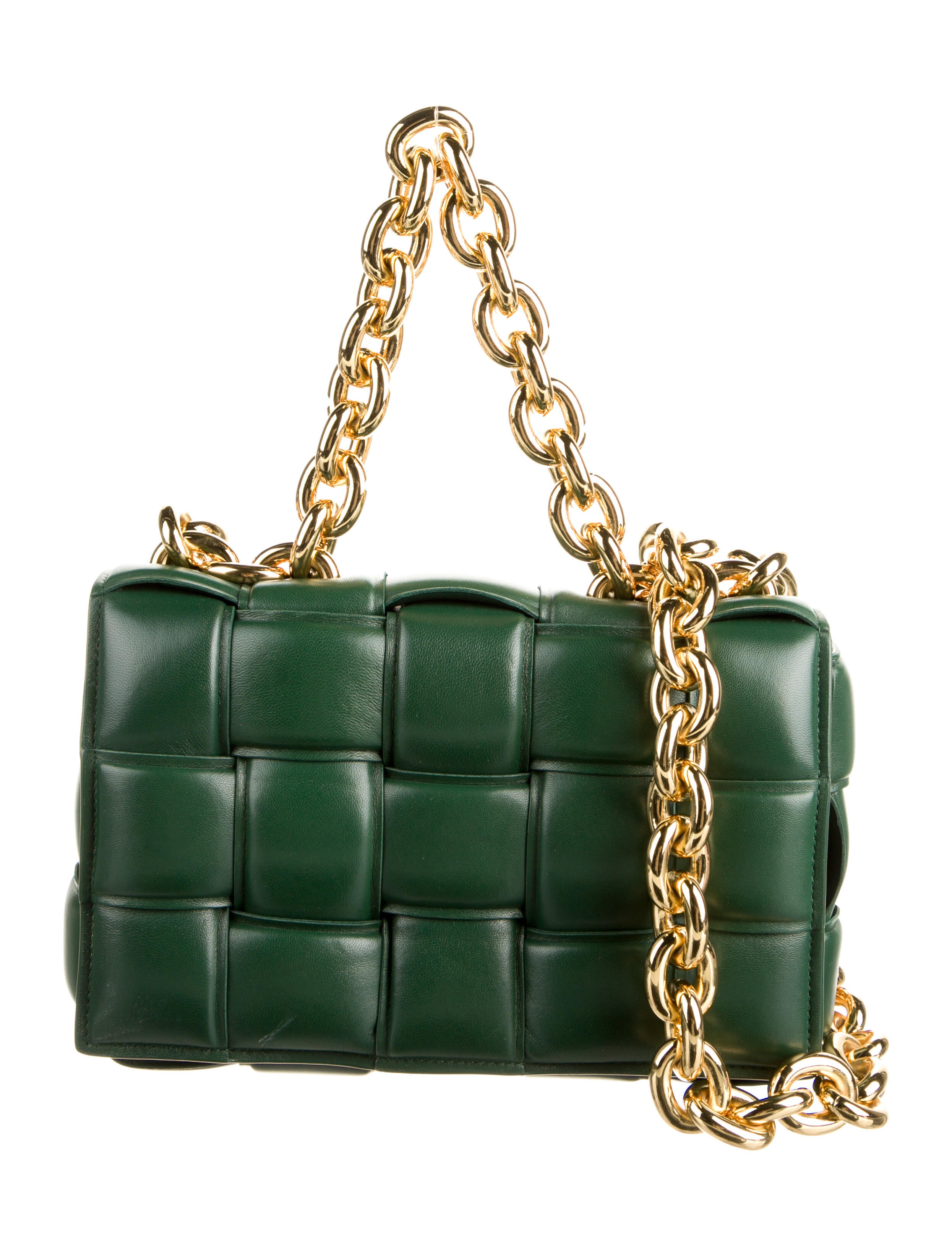 Bottega Veneta Chain Padded Cassette Bag w/ Tags - Green Shoulder Bags ...