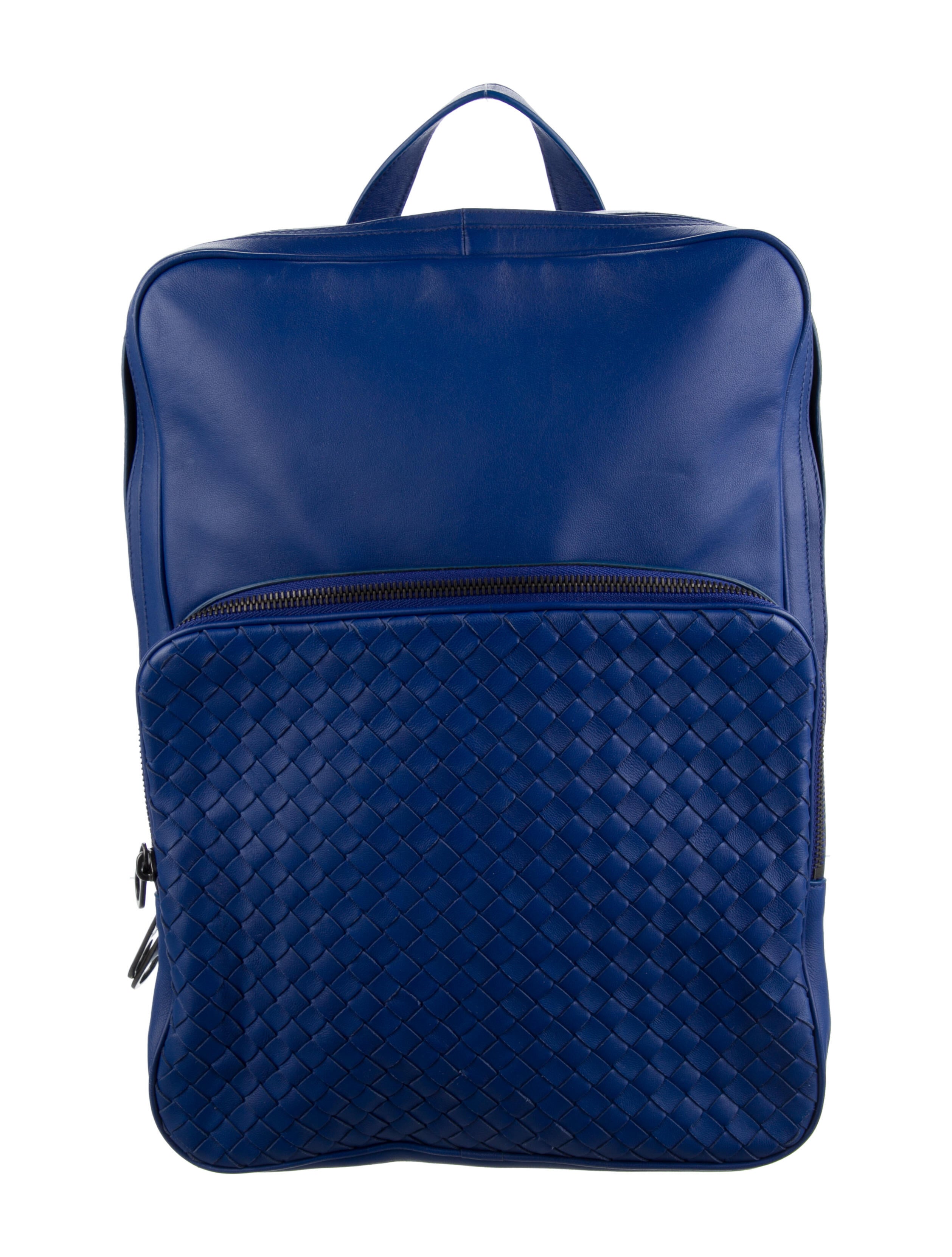 Bottega Veneta Nappa Intrecciato-Trimmed Backpack - Blue Backpacks ...