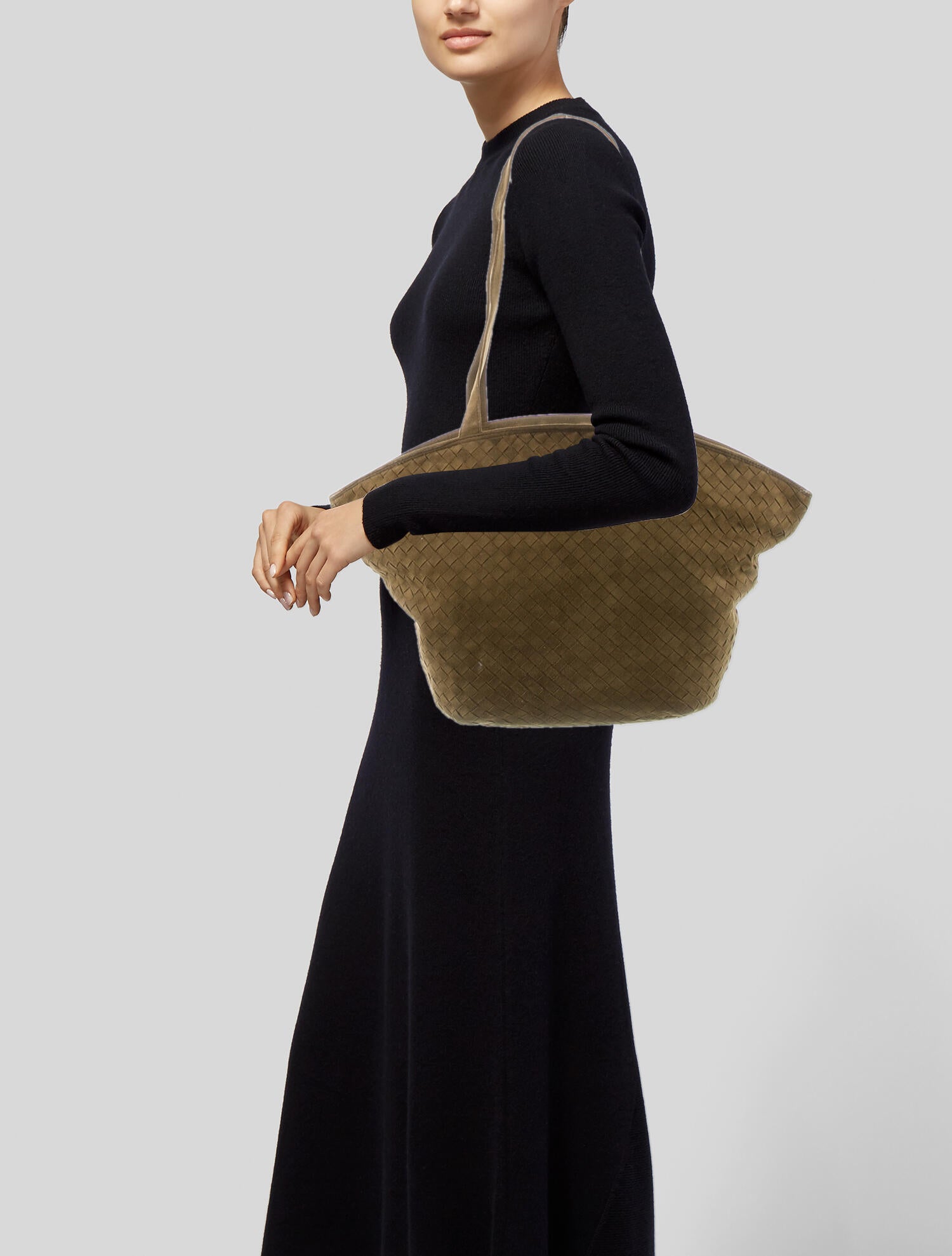 Bottega Veneta Vintage Suede Intrecciato Tote - Green Totes, Handbags ...