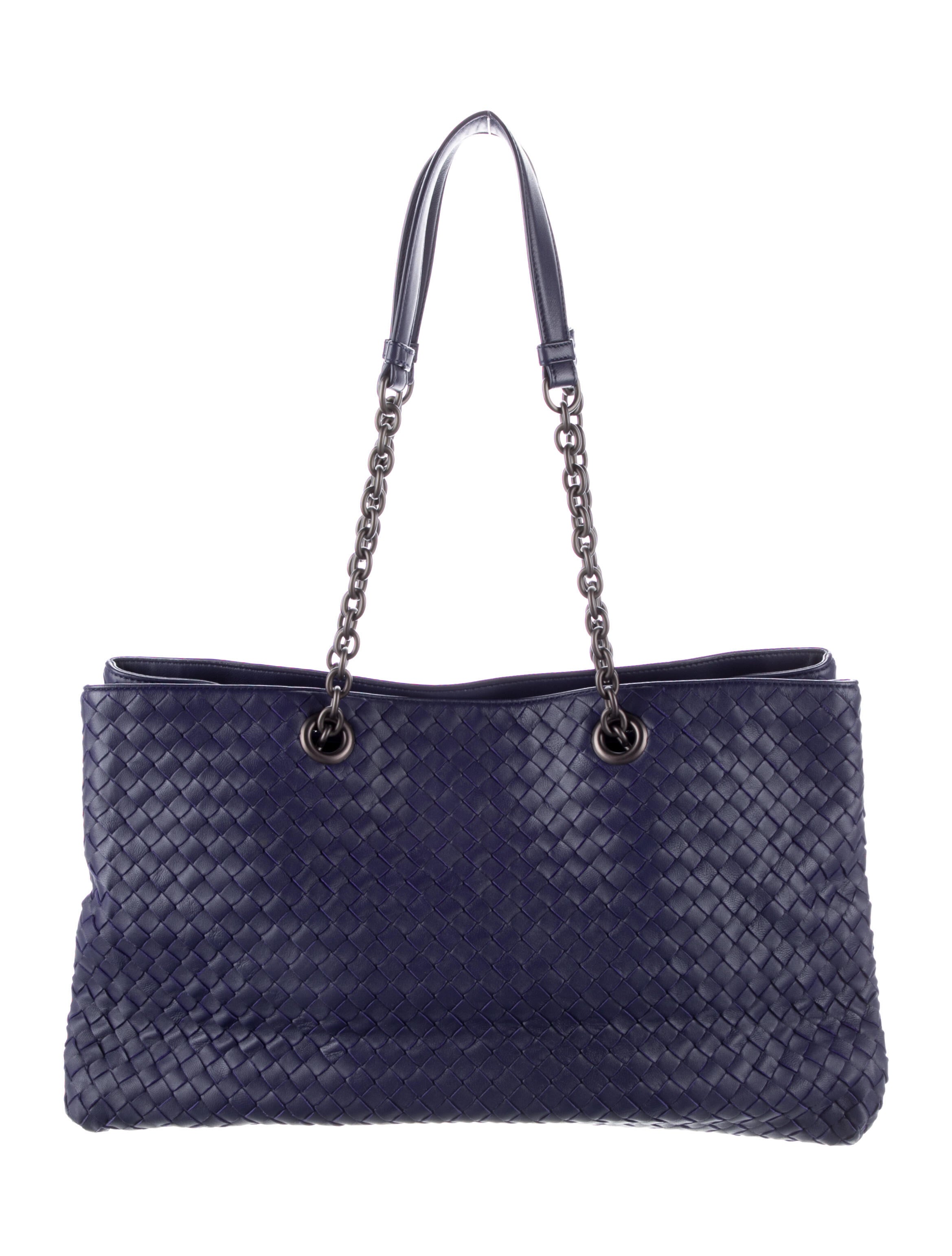 Bottega Veneta Intrecciato Shoulder Tote - Blue Totes, Handbags ...