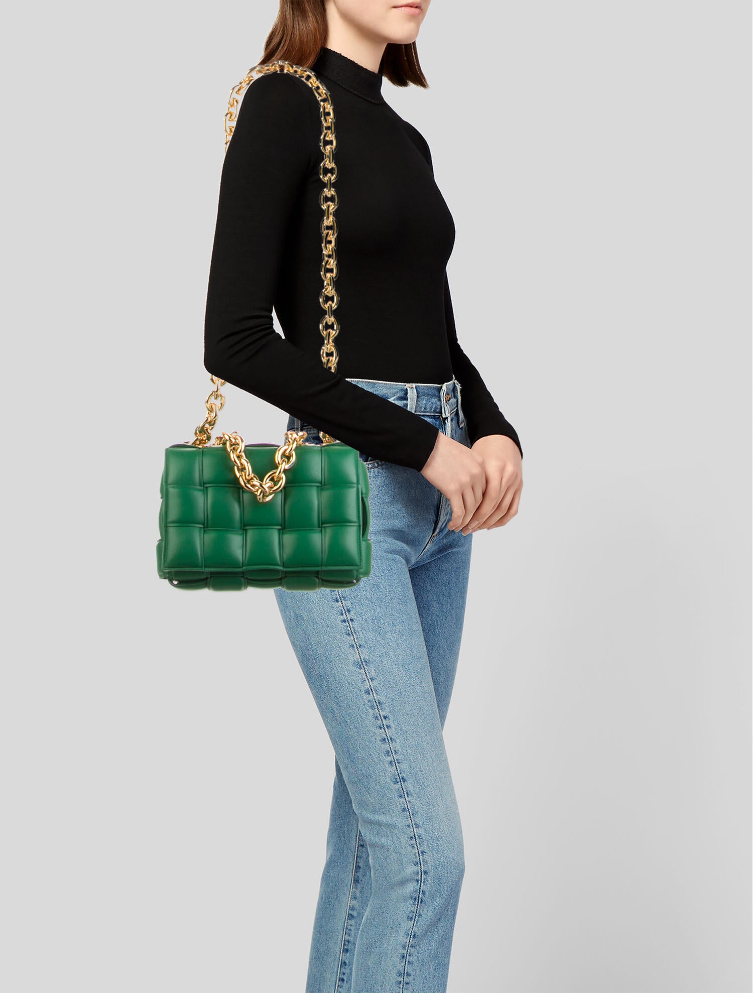 Bottega Veneta Padded Chain Cassette Bag - Green Shoulder Bags ...
