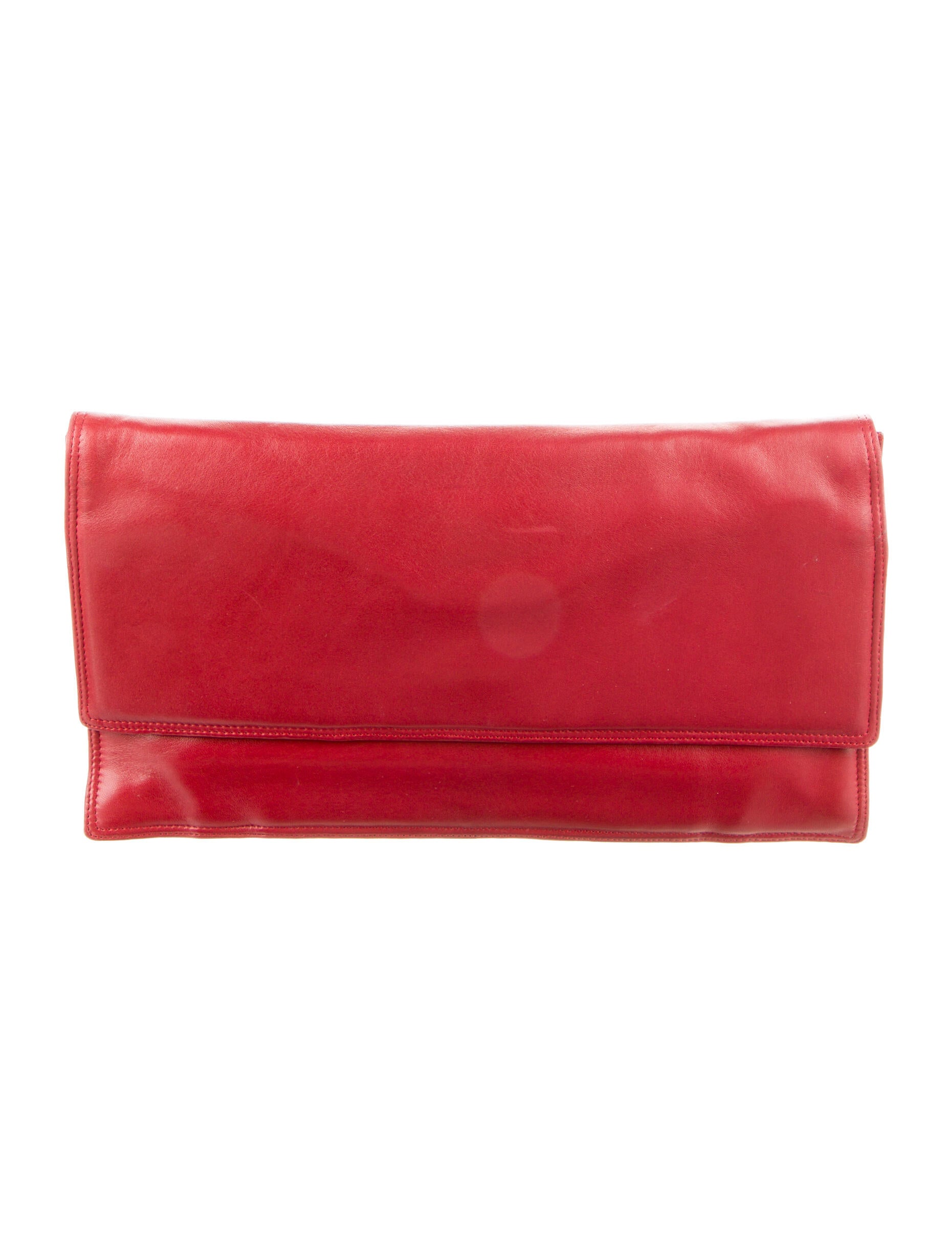 Bottega Veneta Vintage Leather Clutch - Red Clutches, Handbags ...