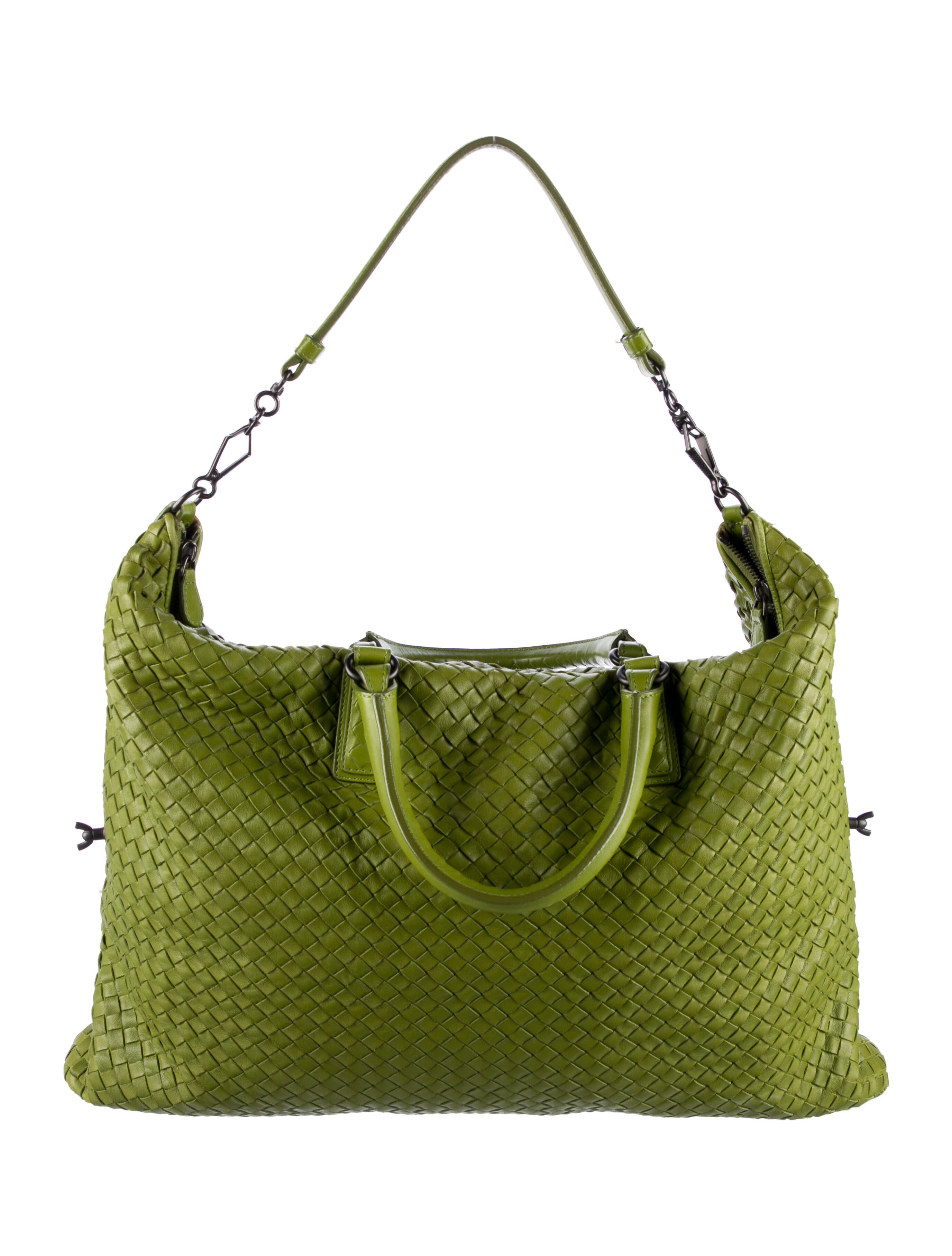 Bottega Veneta Maxi Intrecciato Leather Arco Tote w/ Tags - Green Totes ...