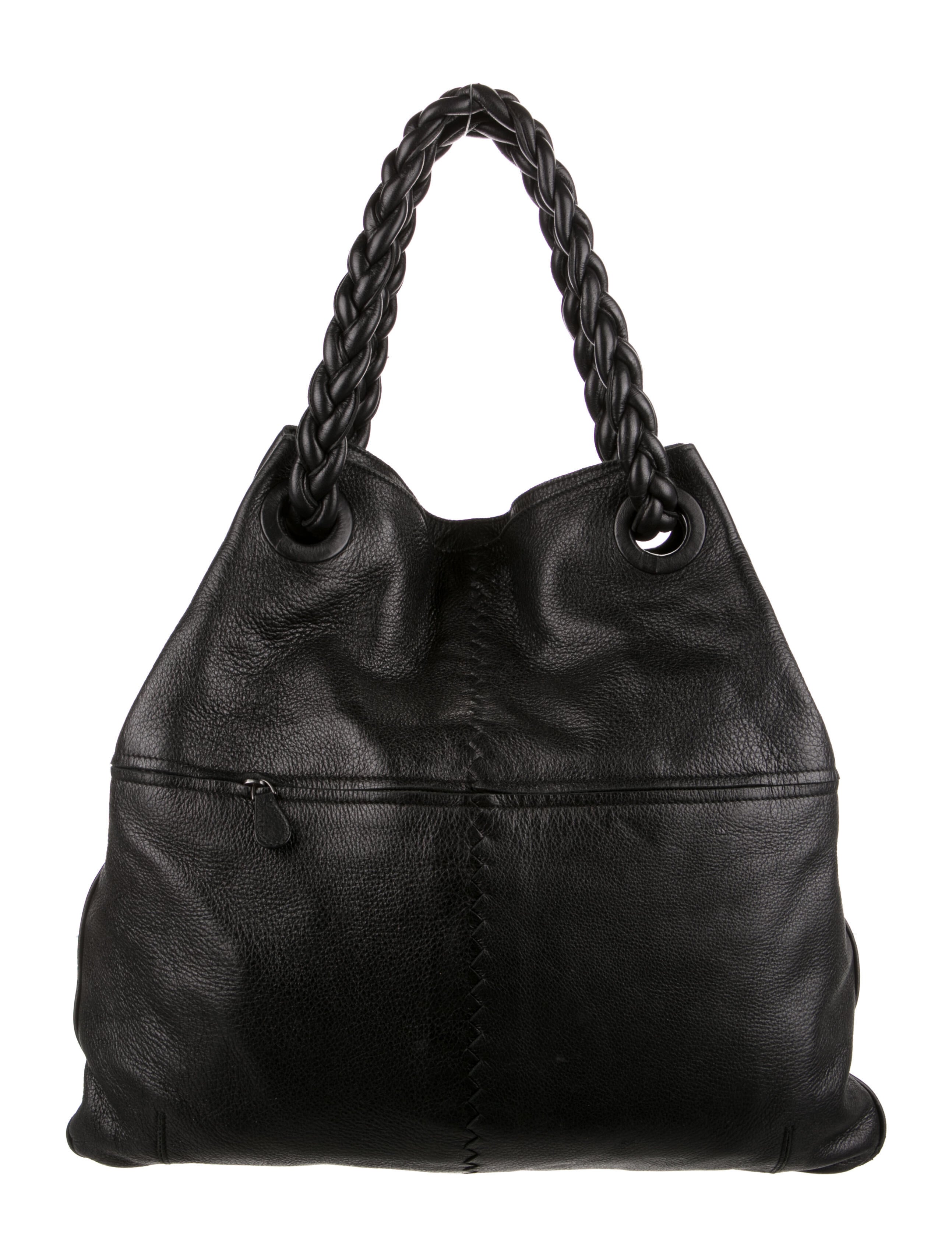 Bottega Veneta Leather Hobo Bag - Black Hobos, Handbags - BOT70514 ...