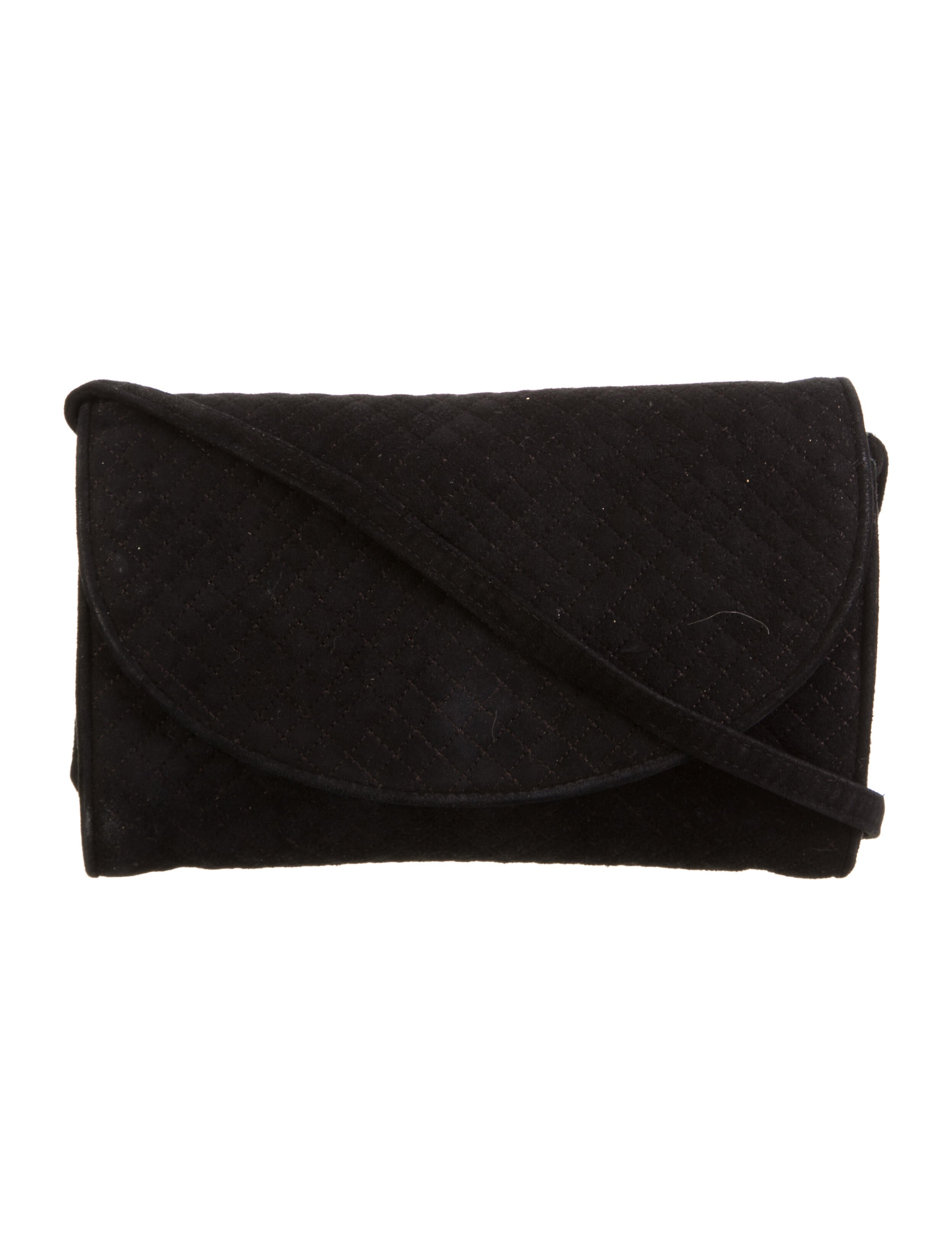 Bottega Veneta Quilted Suede Crossbody Bag - Black Crossbody Bags ...