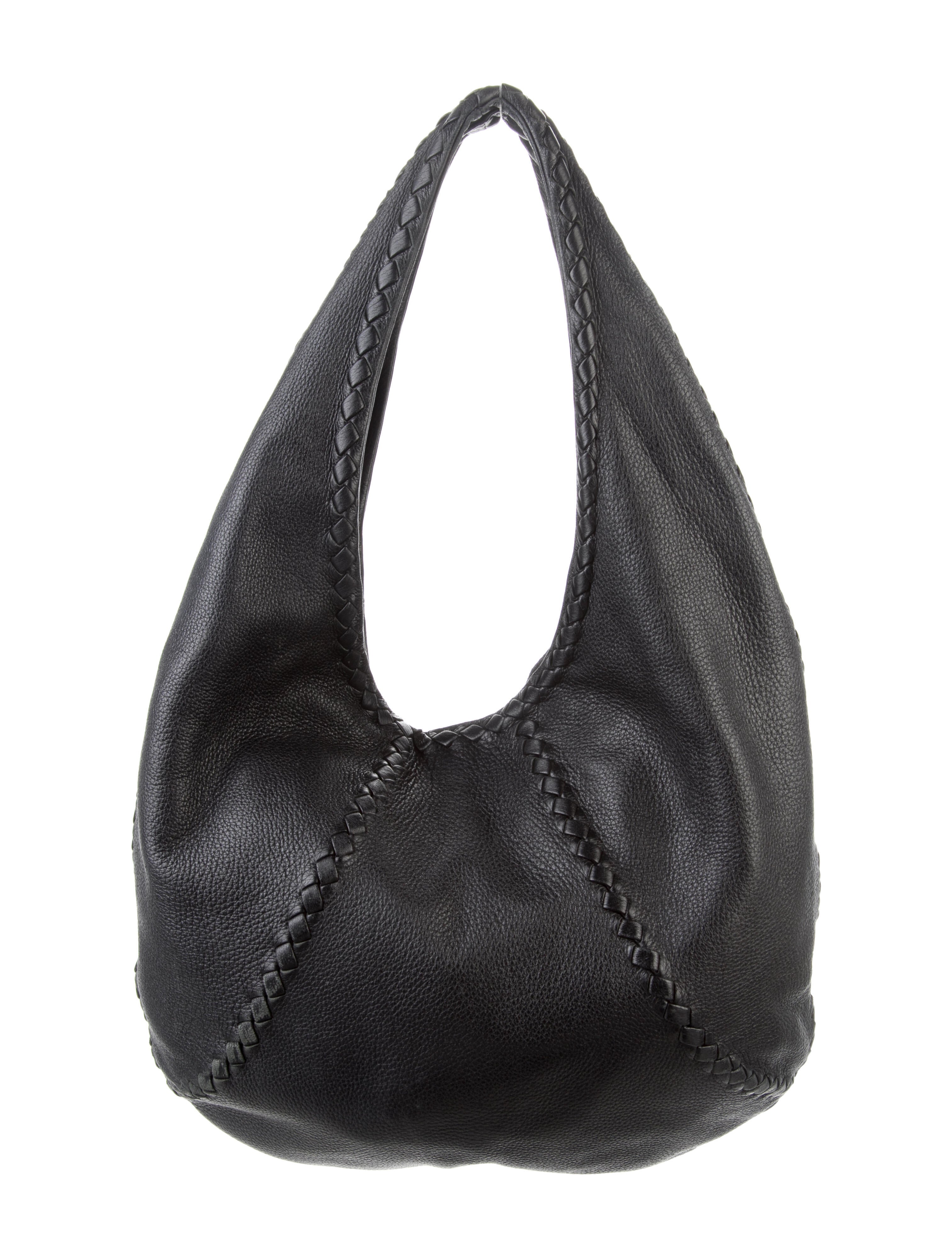 Bottega Veneta Leather Hobo Bag - Black Hobos, Handbags - BOT70514 ...