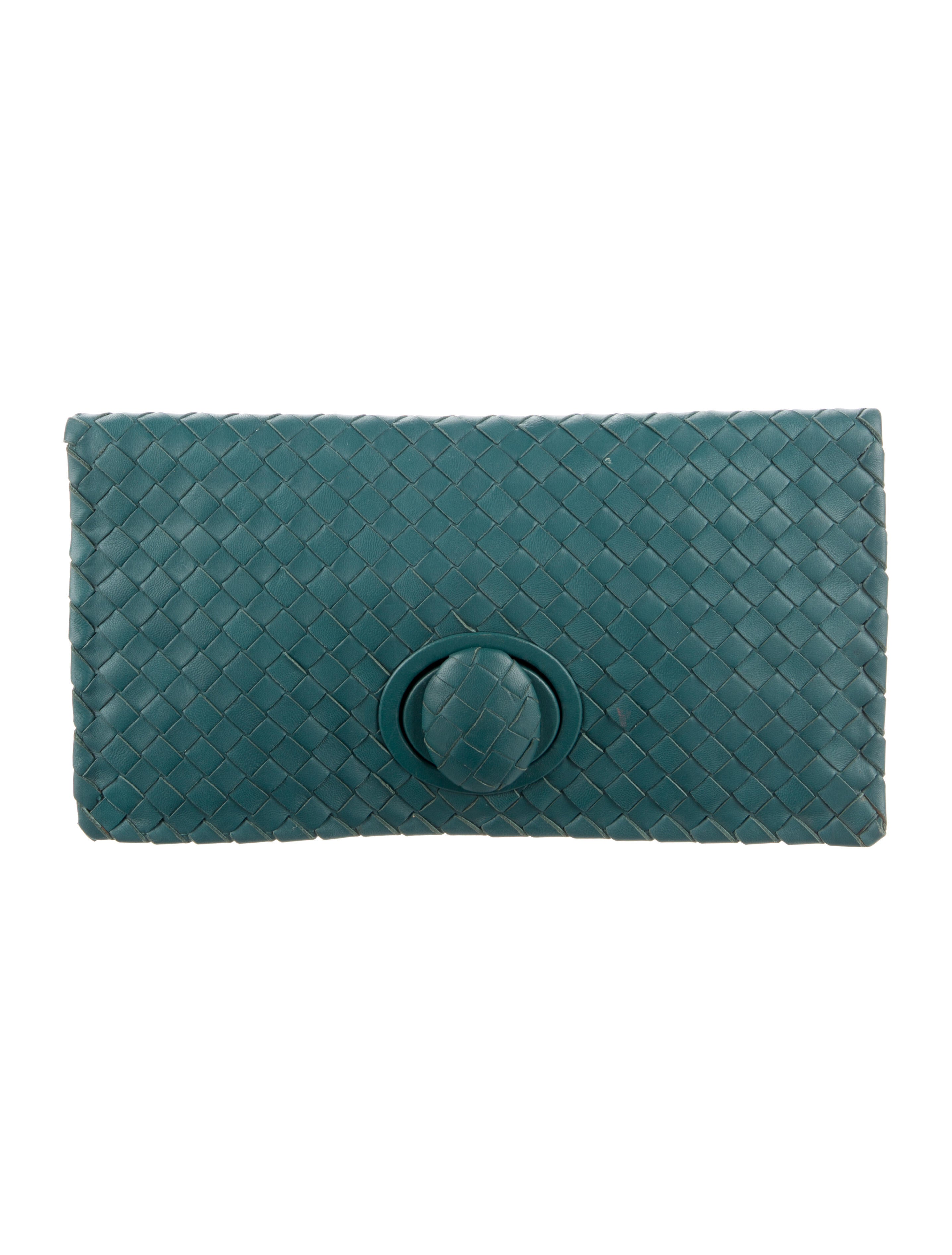 Bottega Veneta Intrecciato Turn-Lock Clutch - Blue Clutches, Handbags ...