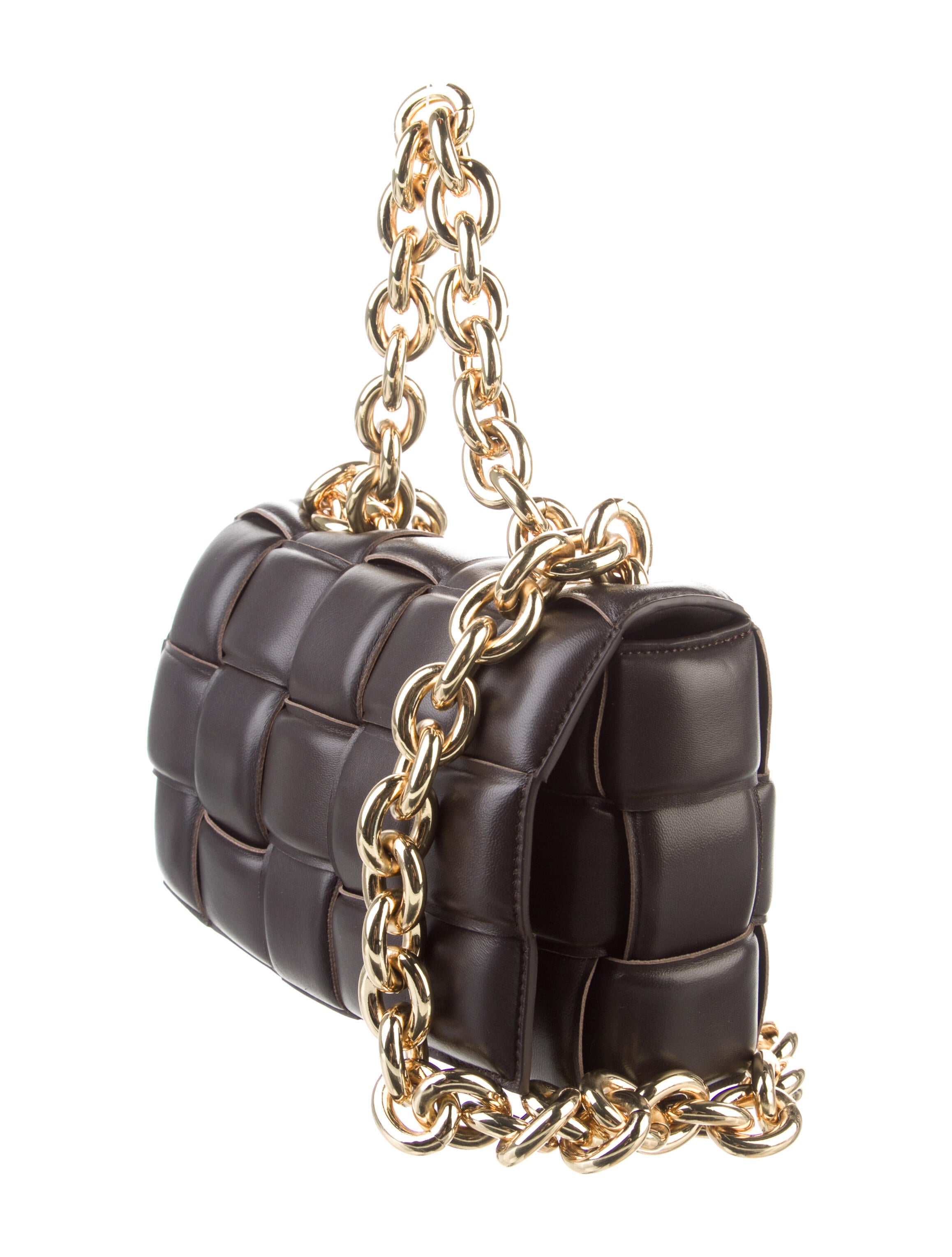 Bottega Veneta Maxi Intrecciato Padded Chain Cassette - Brown Crossbody ...