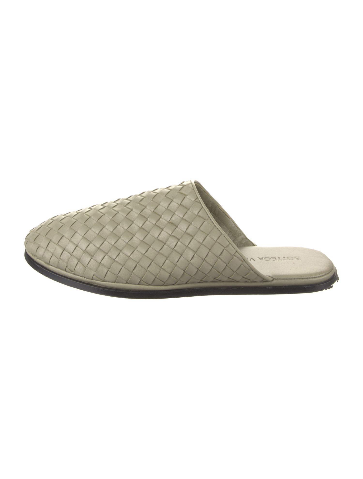 Bottega Veneta Intrecciato Weave Leather Mules - Green Flats, Shoes ...