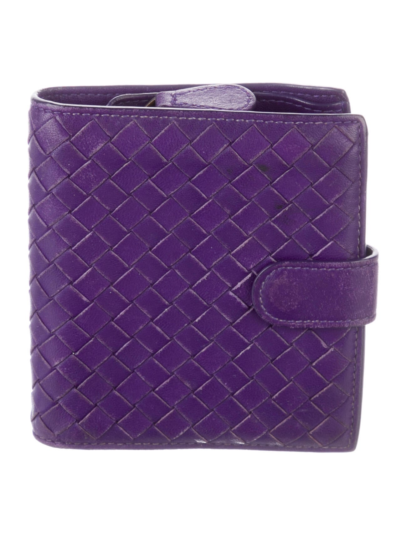 Bottega Veneta Leather Compact Wallet - Purple Wallets, Accessories ...