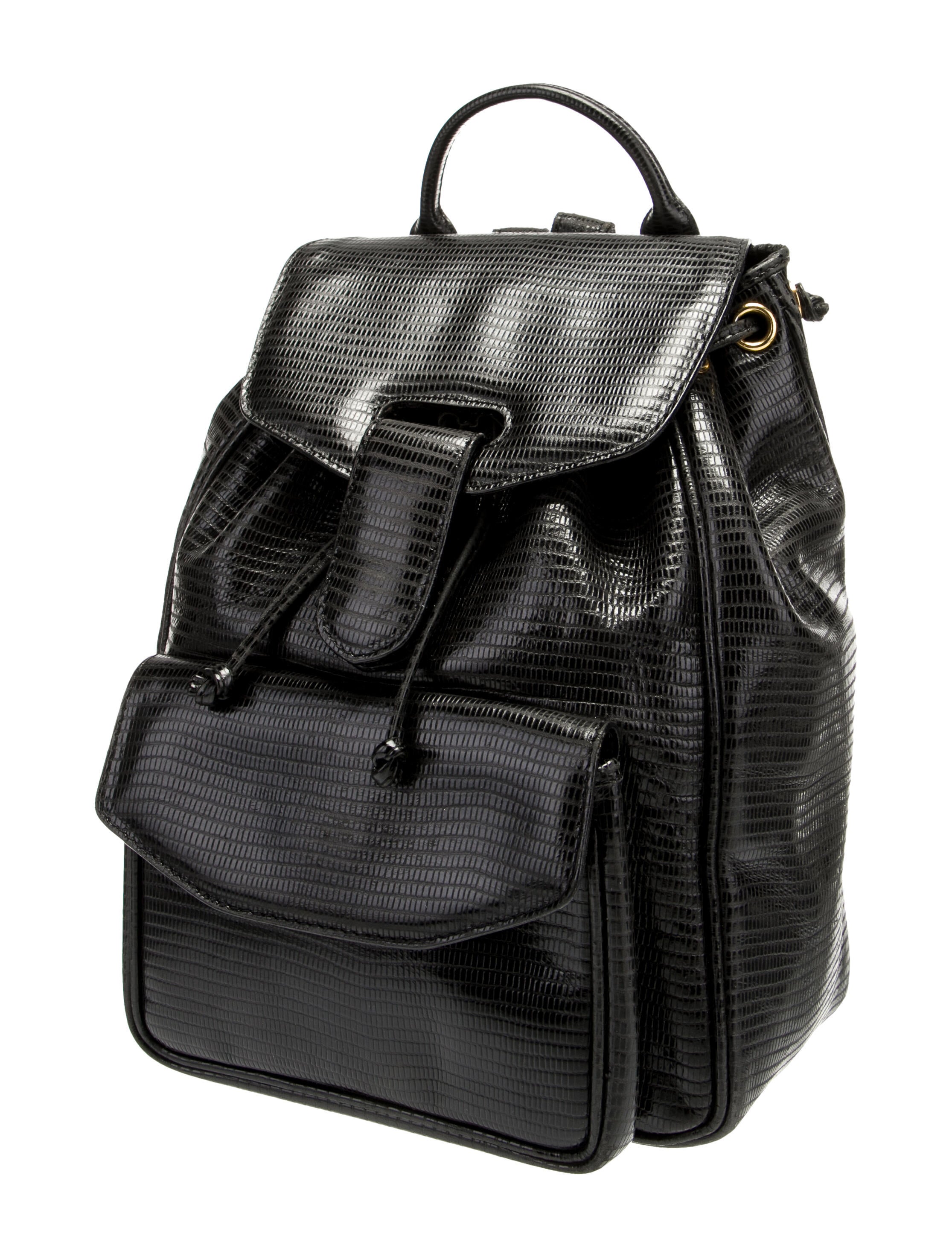 Bottega Veneta Lizard Backpack - Black Backpacks, Handbags - BOT220740 ...