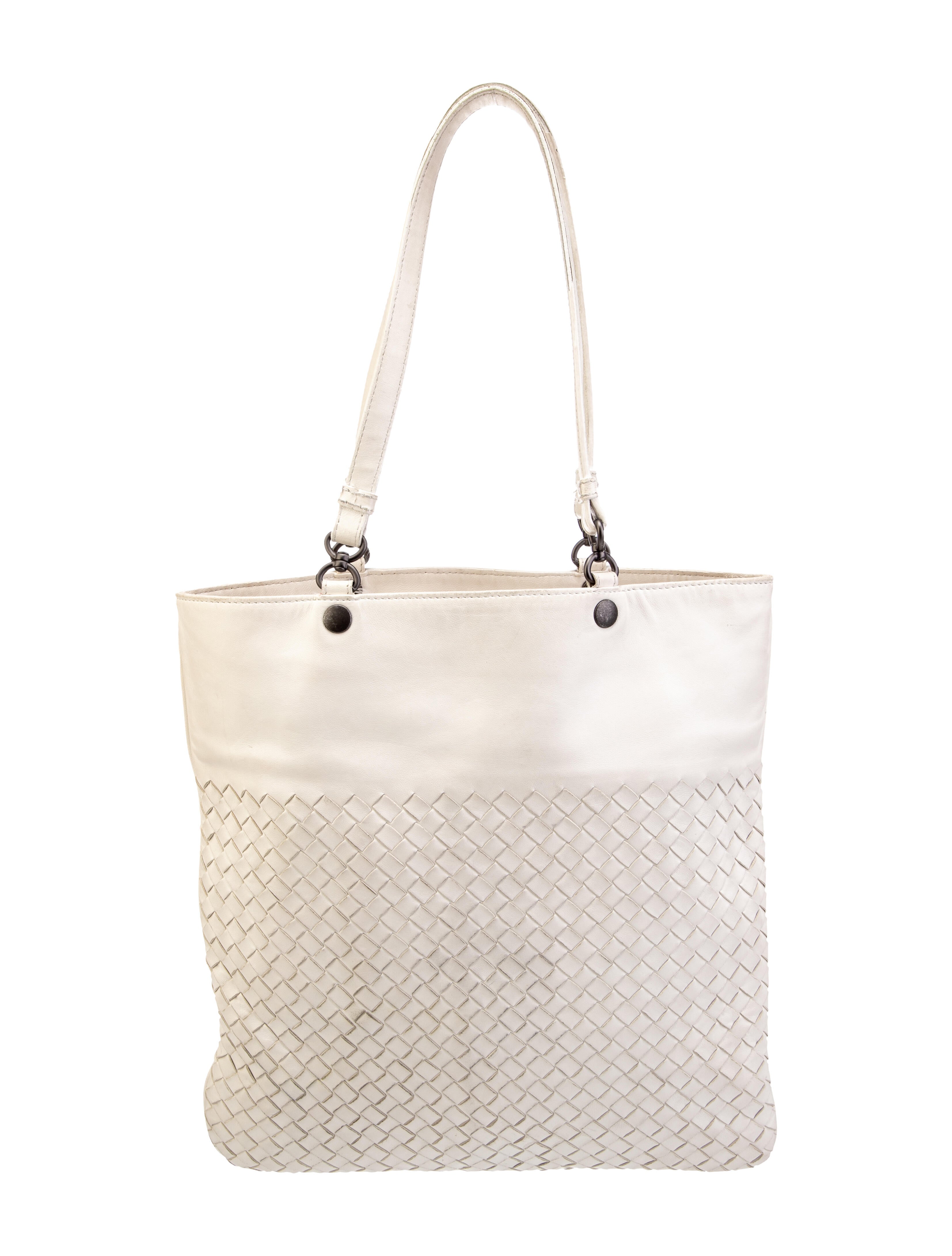 Bottega Veneta Intrecciato Tote - White Totes, Handbags - BOT223453 ...