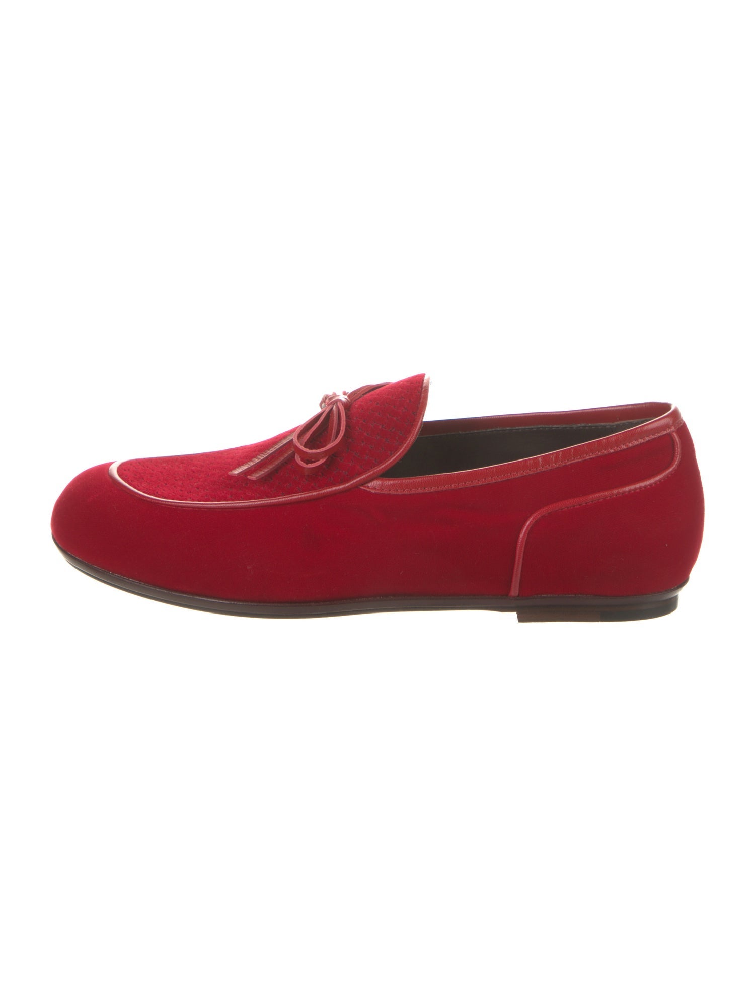 Bottega Veneta Velvet Loafers w/ Tags - Red Loafers, Shoes - BOT232902 ...