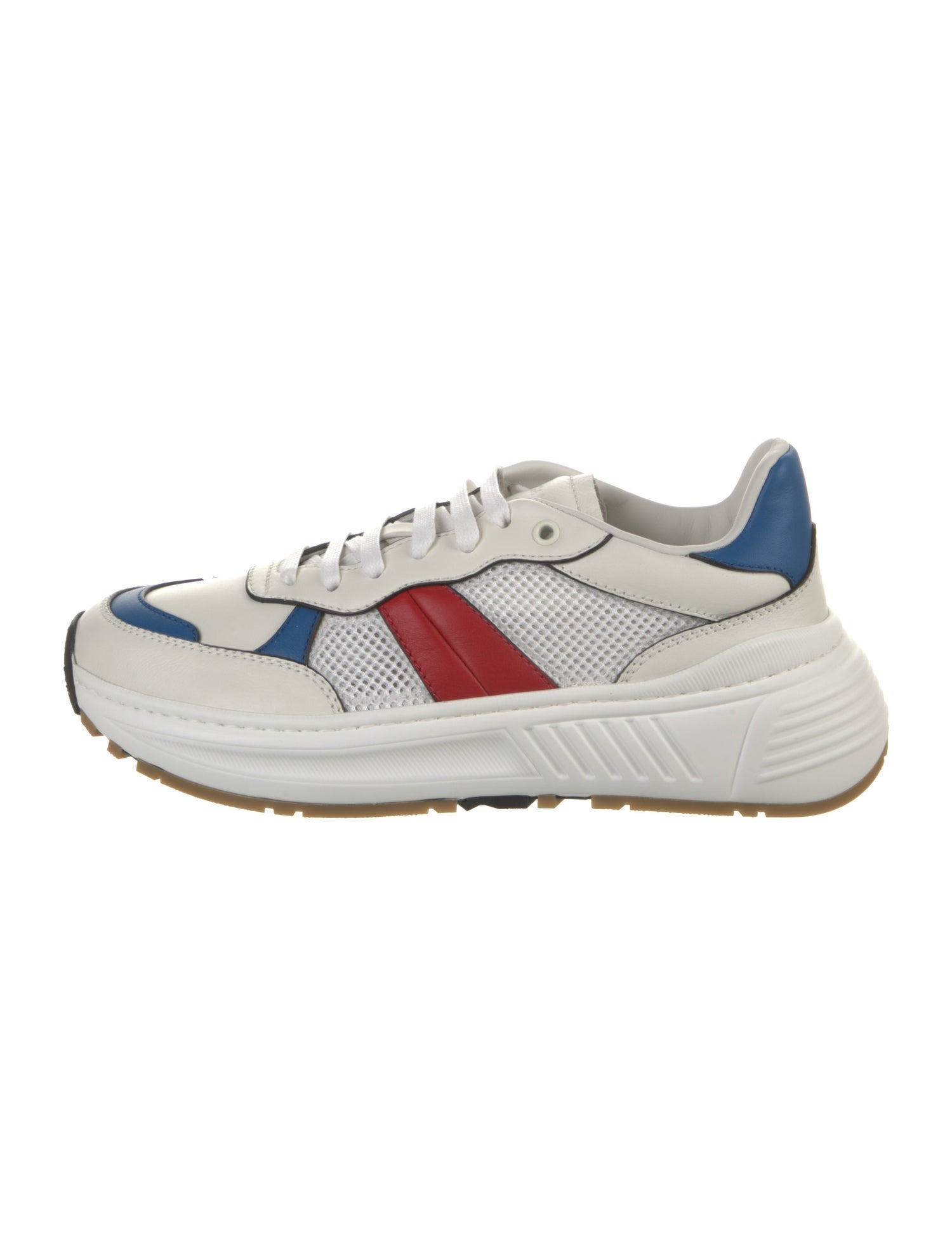 Bottega Veneta Leather Colorblock Pattern Chunky Sneakers - White ...