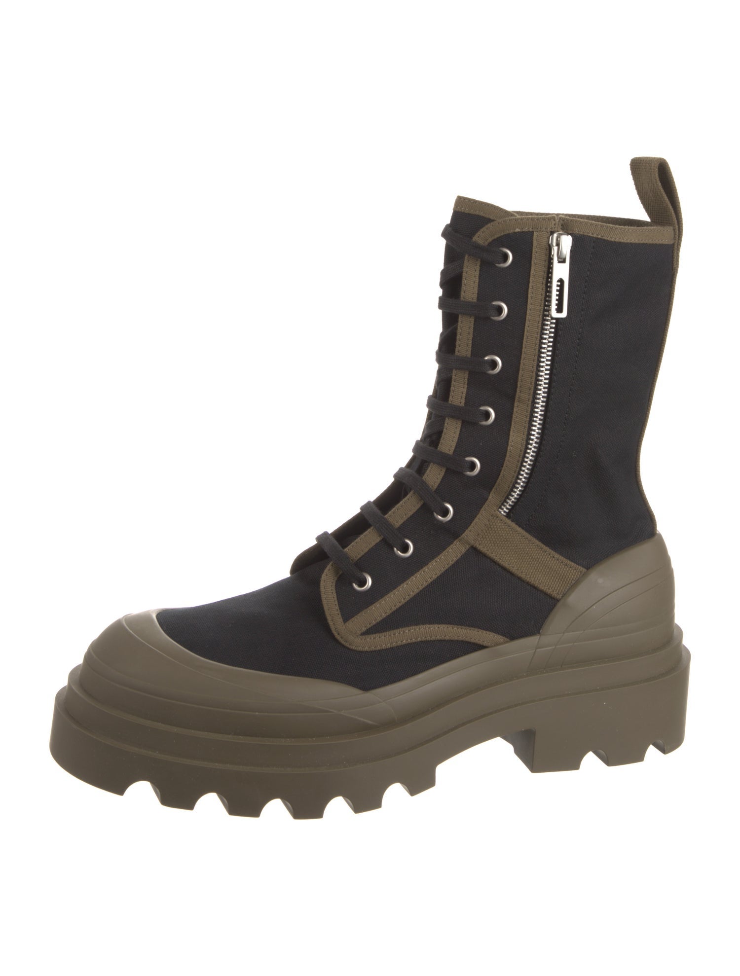 Bottega Veneta Canvas Lace-Up Boots - Black Boots, Shoes - BOT235249 ...