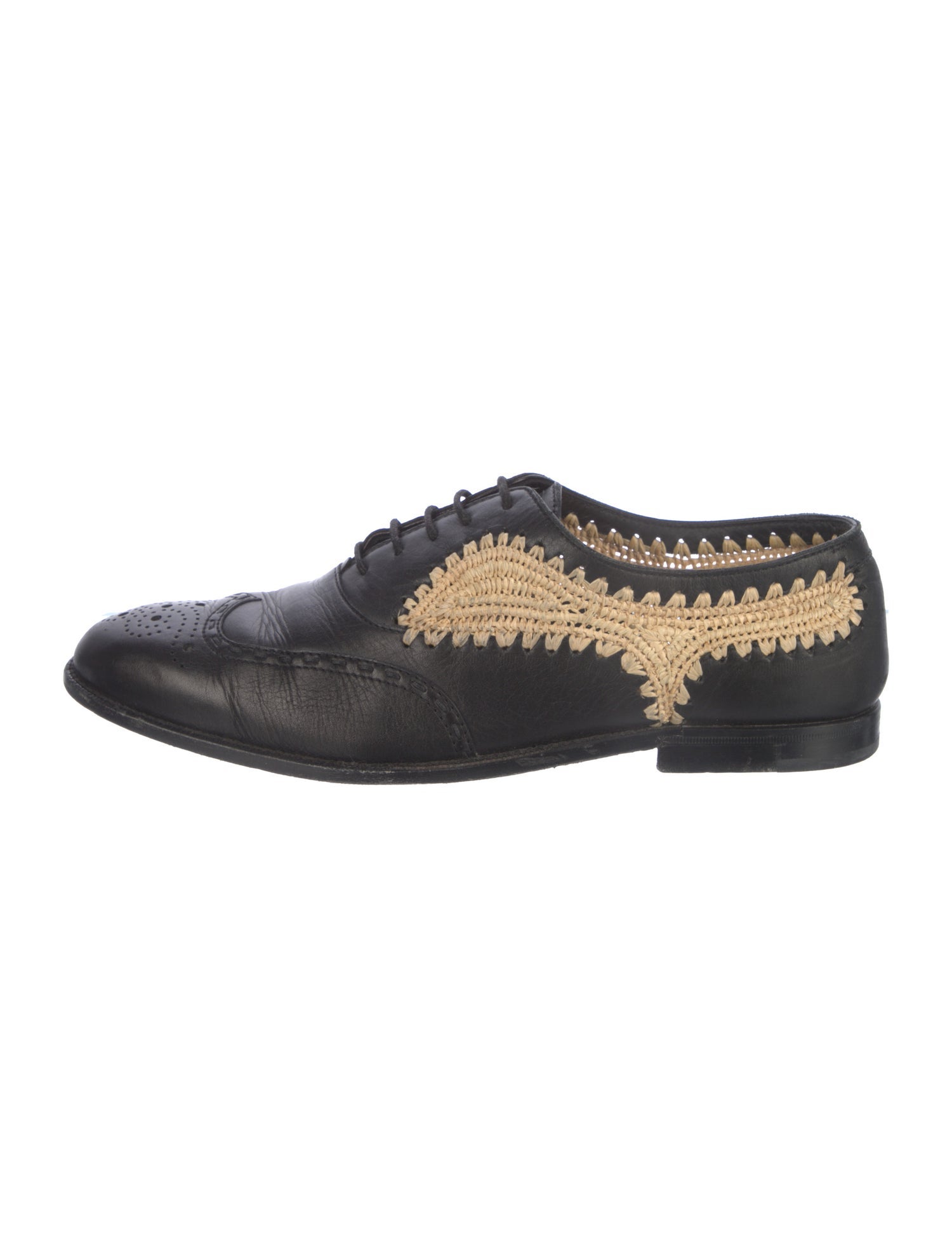 Bottega Veneta Leather Colorblock Pattern Spectators - Black Oxfords ...
