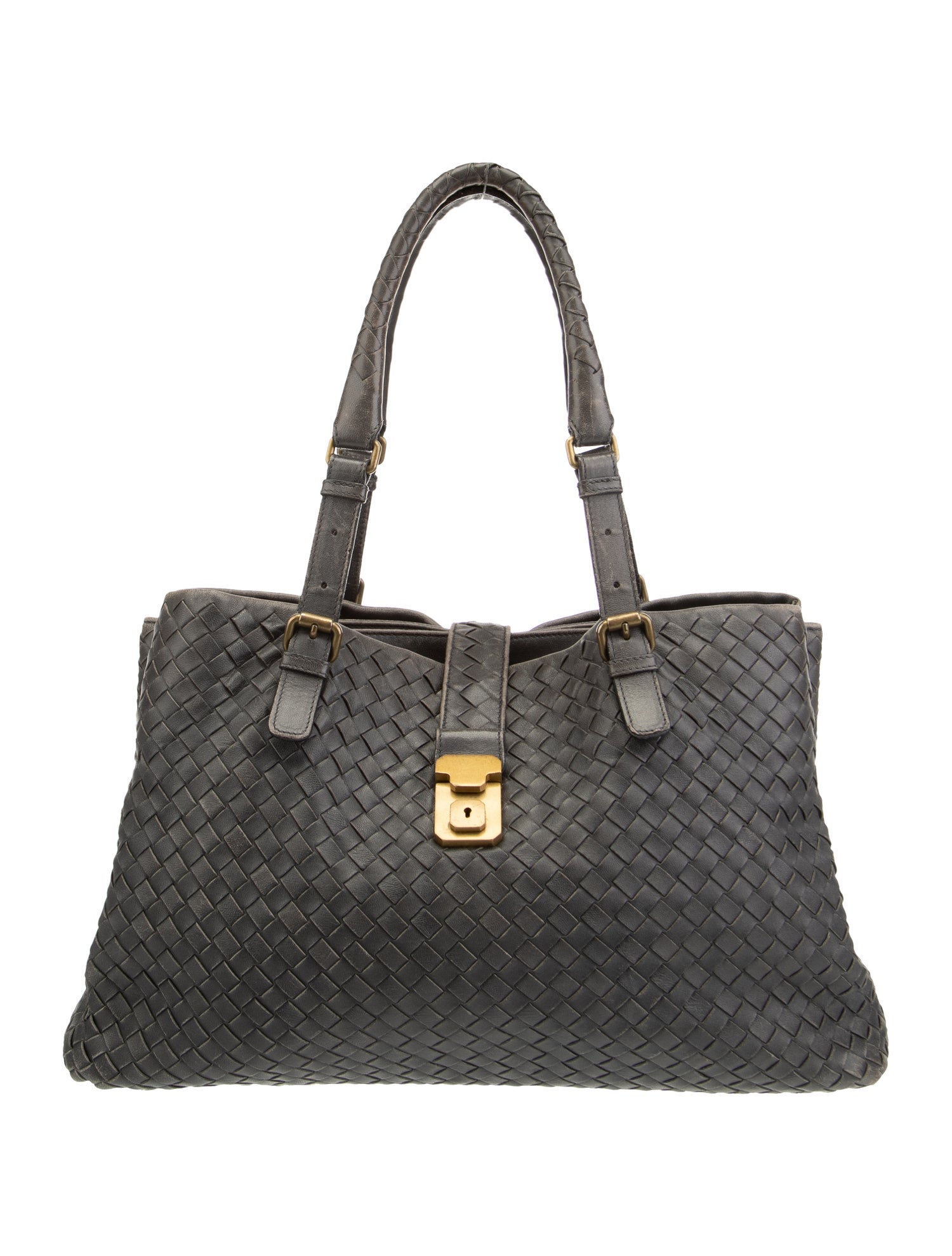 Bottega Veneta Intrecciato Roma Tote - Grey Totes, Handbags - BOT239764 ...