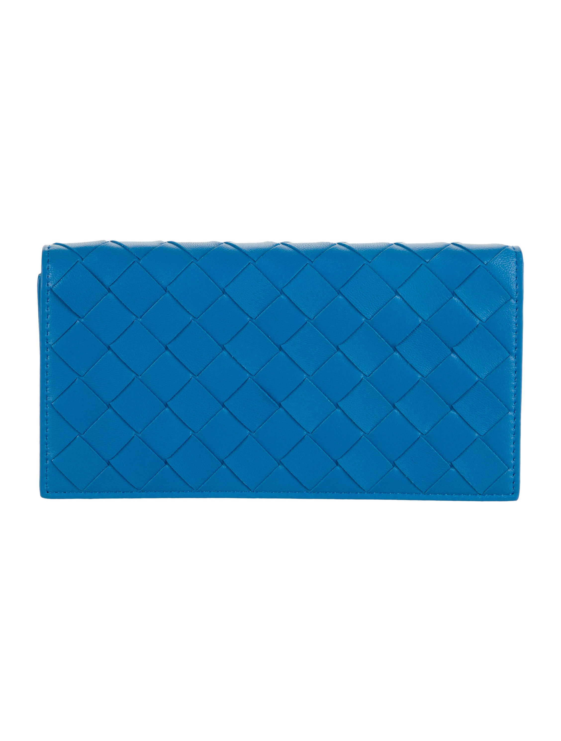 Bottega Veneta Intrecciato Weave Lambskin w/ Tags - Blue Wallets ...