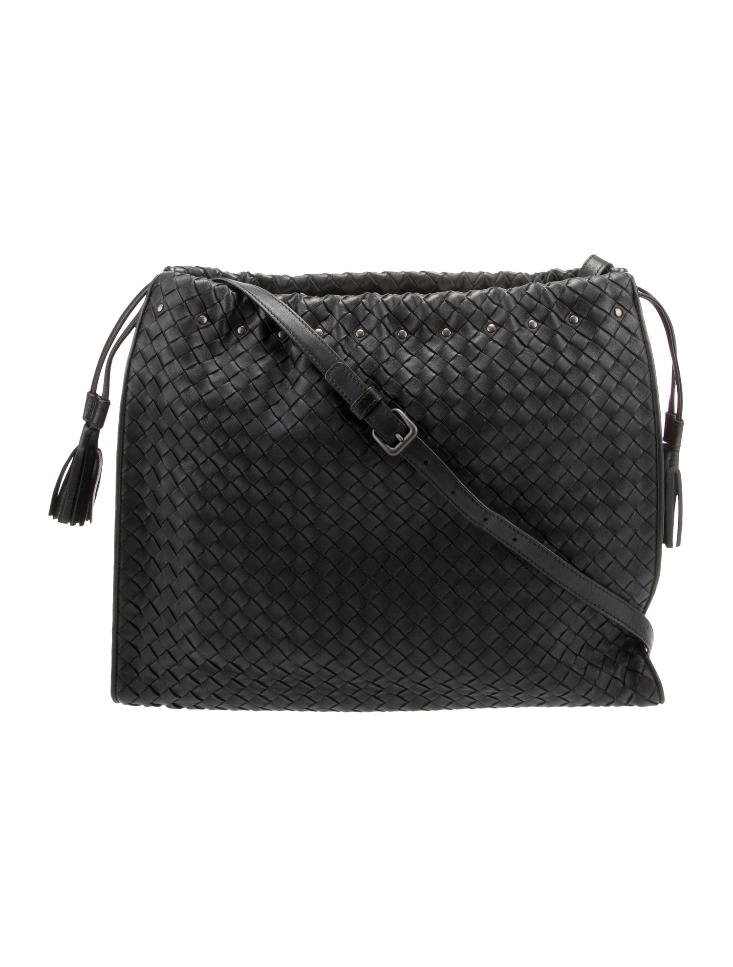 Bottega Veneta Intrecciato Drawstring Shoulder Bag - Black Shoulder Bags, Handbags - BOT242923 ...