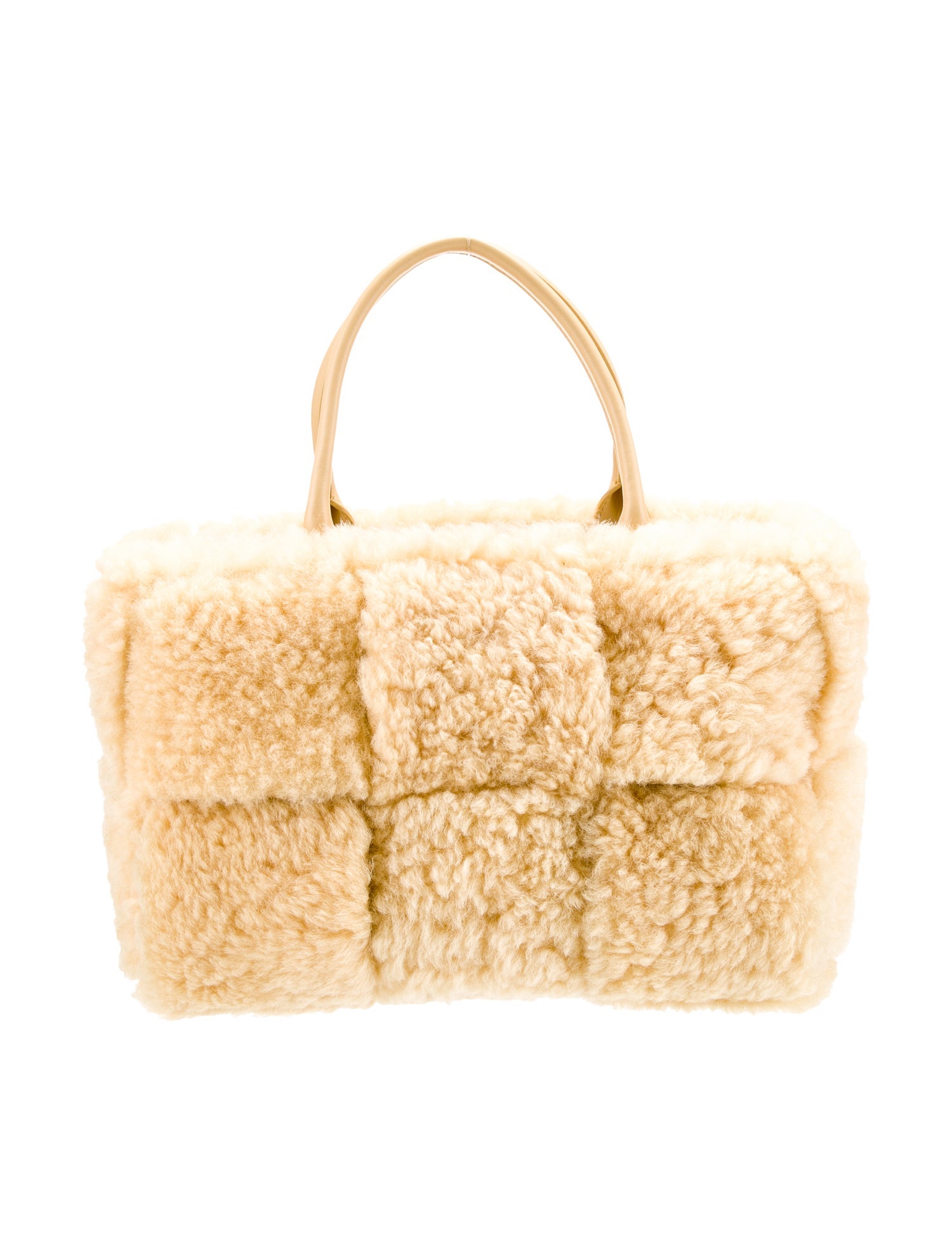 Bottega Veneta Shearling Arco Bag - Yellow Handle Bags, Handbags ...