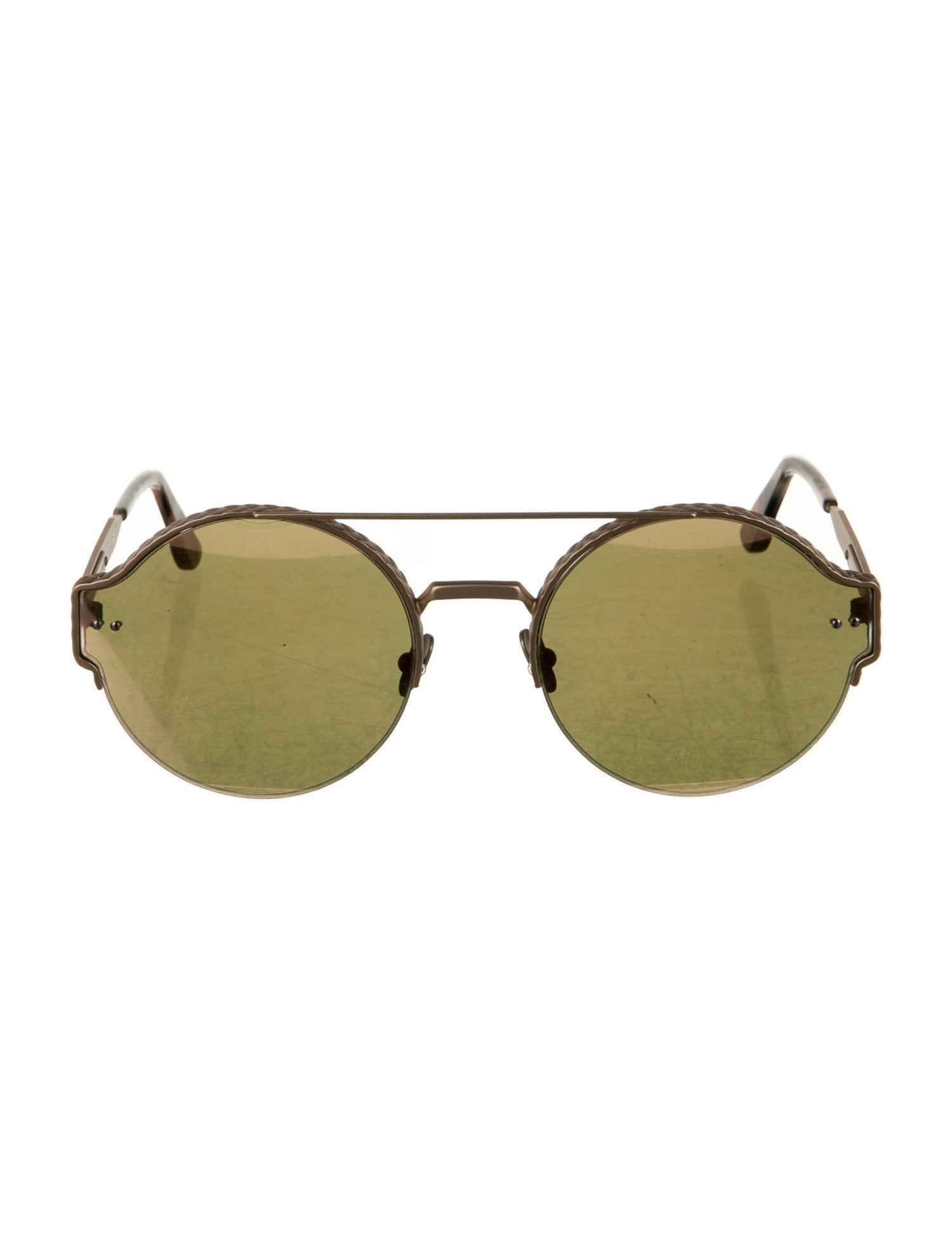Bottega Veneta Round Mirrored Sunglasses - Metallic Sunglasses ...
