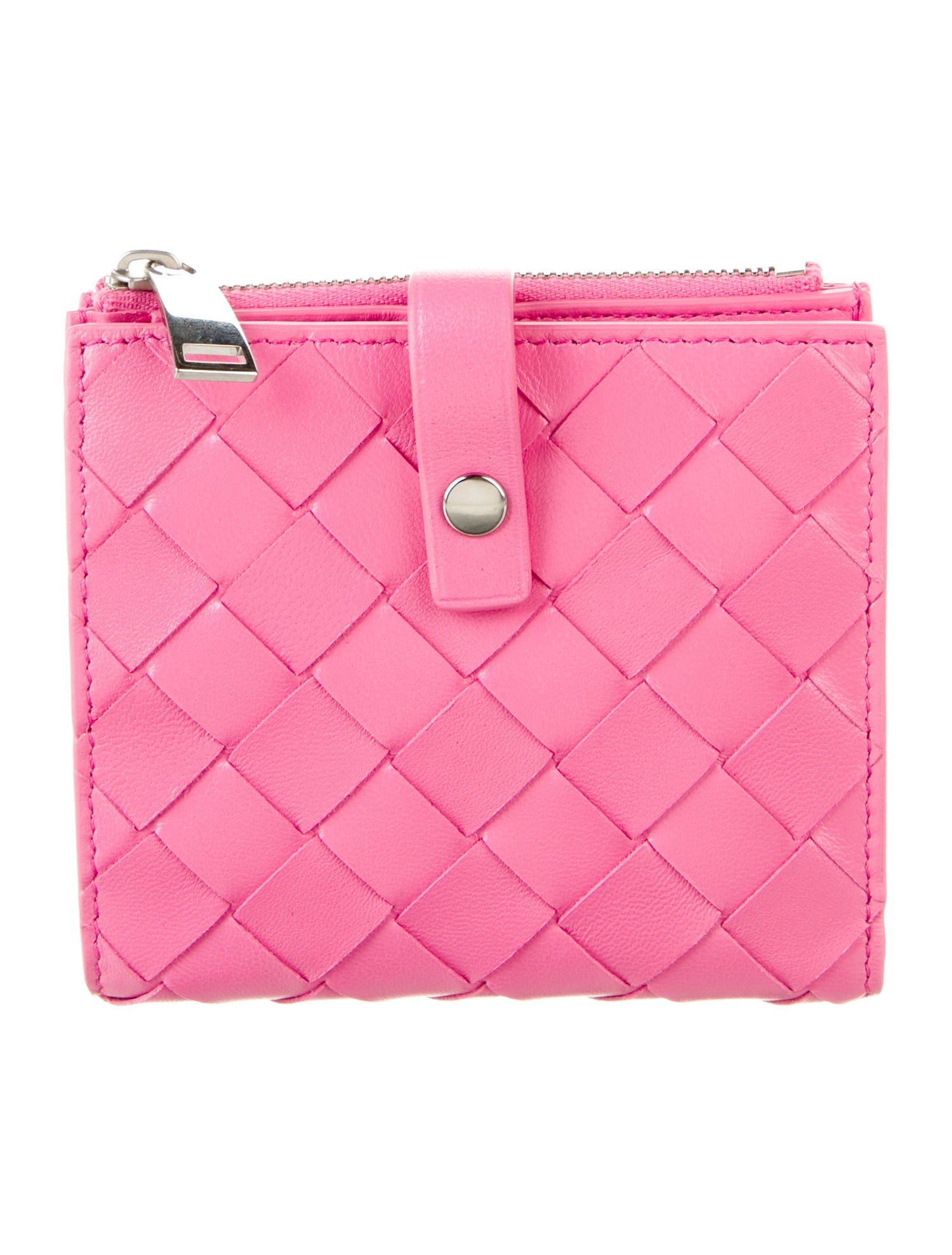 Bottega Veneta Intrecciato Weave Leather Wallet - Pink Wallets ...