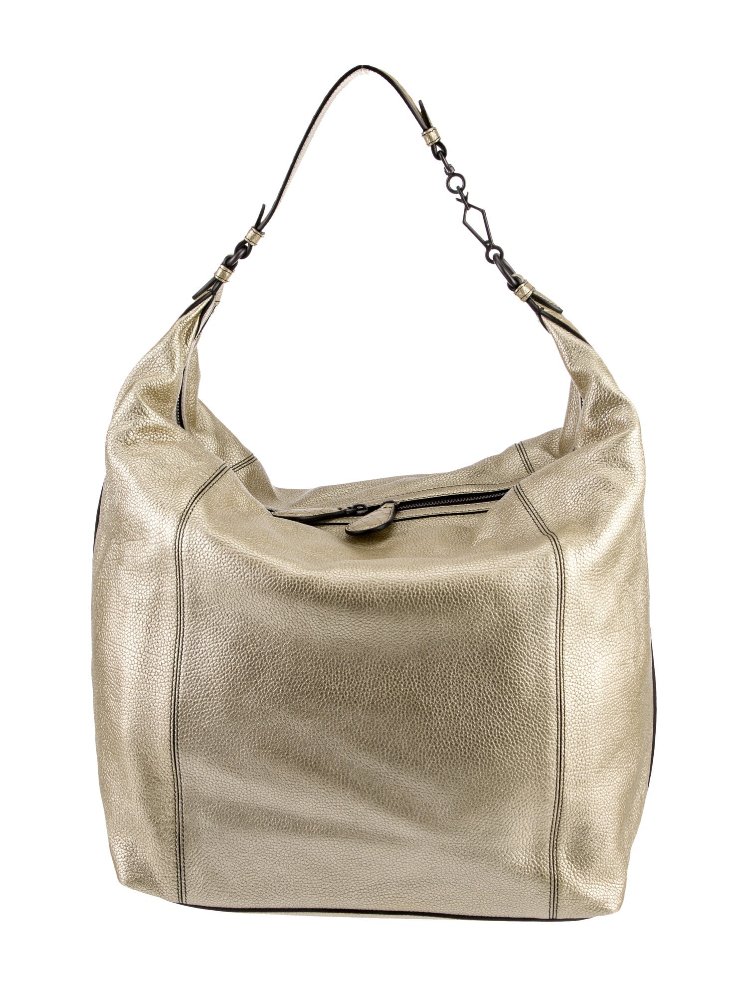 Bottega Veneta Intrecciato Leather Shoulder Bag - Gold Hobos, Handbags ...