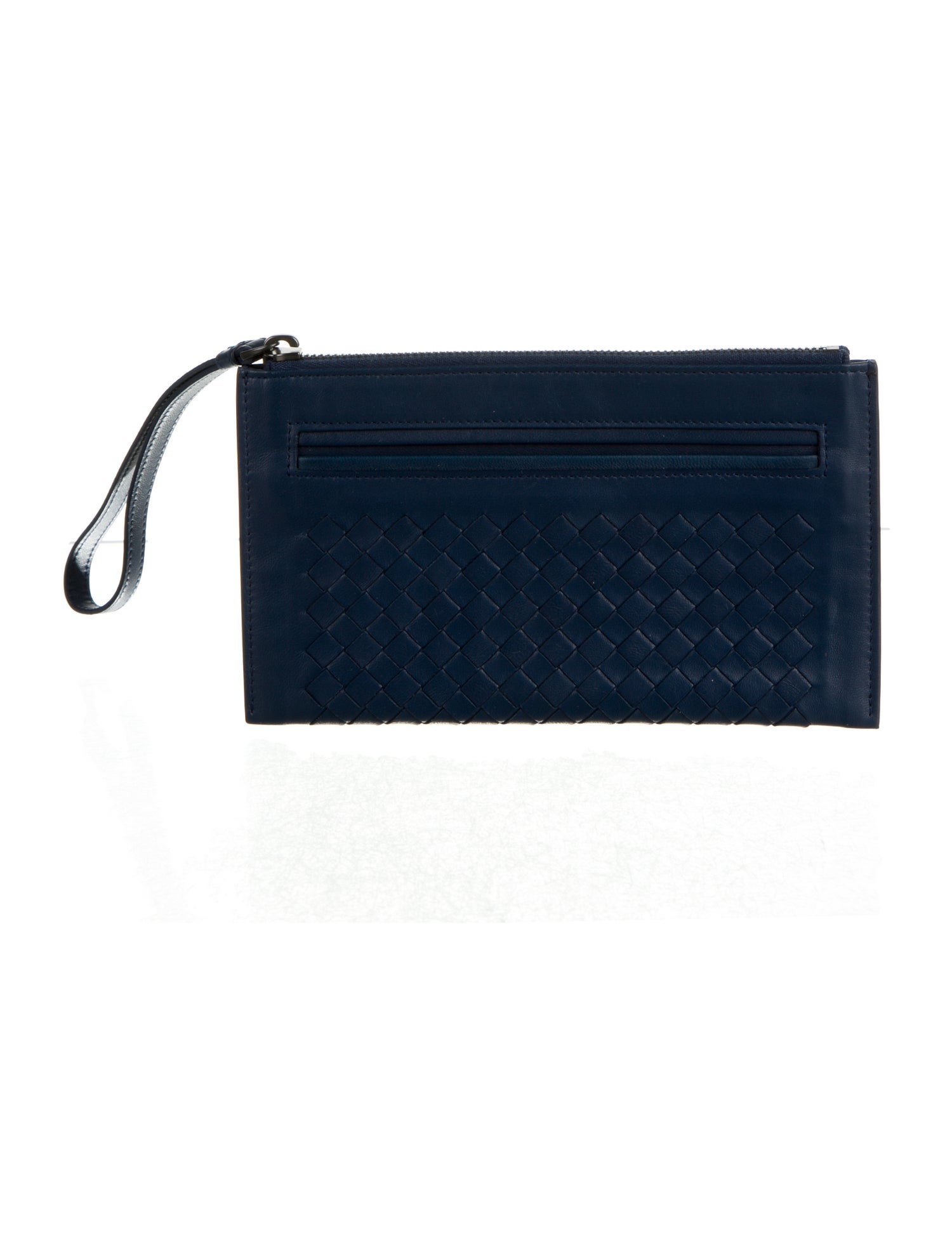 Bottega Veneta Intrecciato Weave Leather Wristlet - Blue Wallets ...