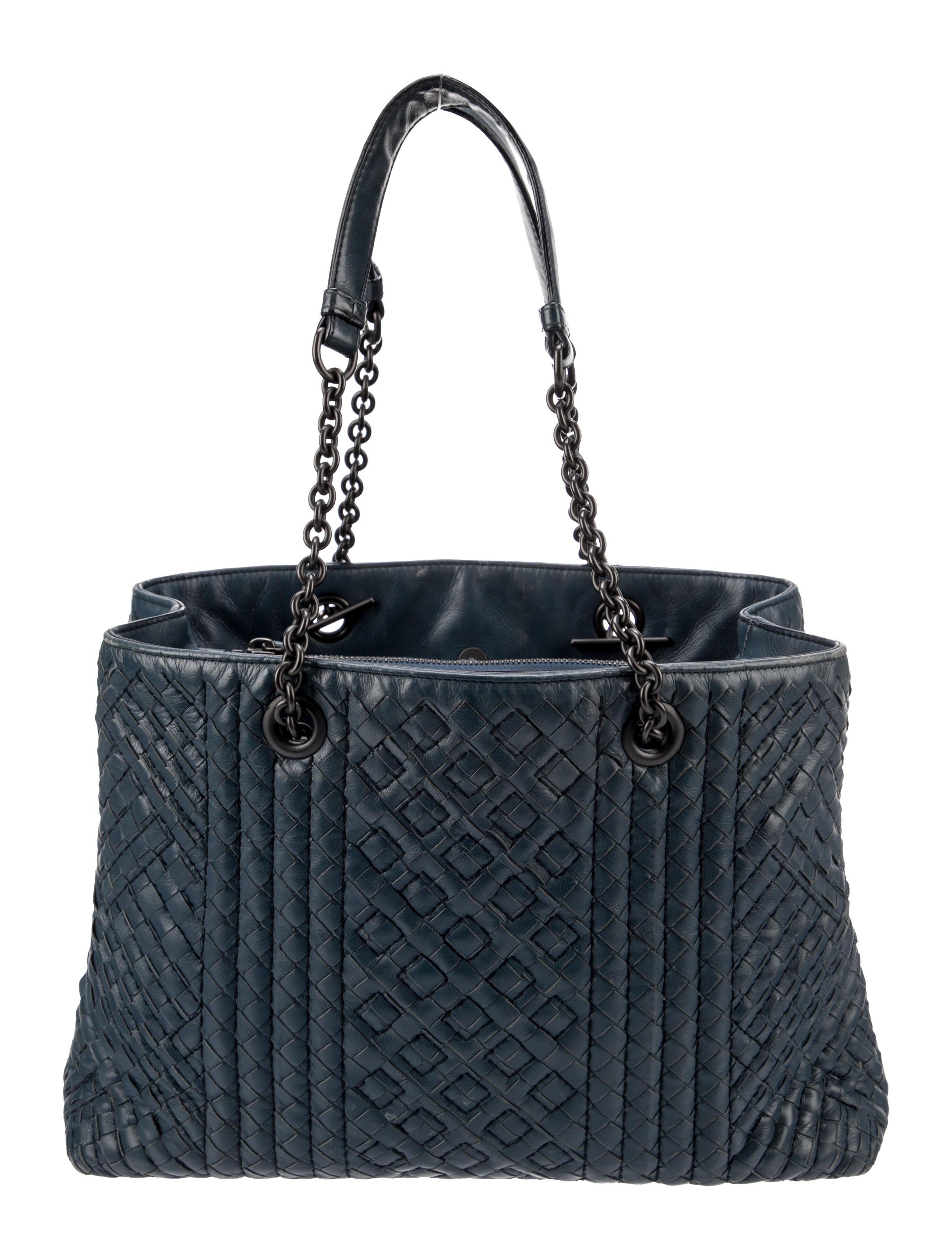 Bottega Veneta Intrecciato Medium Chain Tote - Blue Totes, Handbags ...