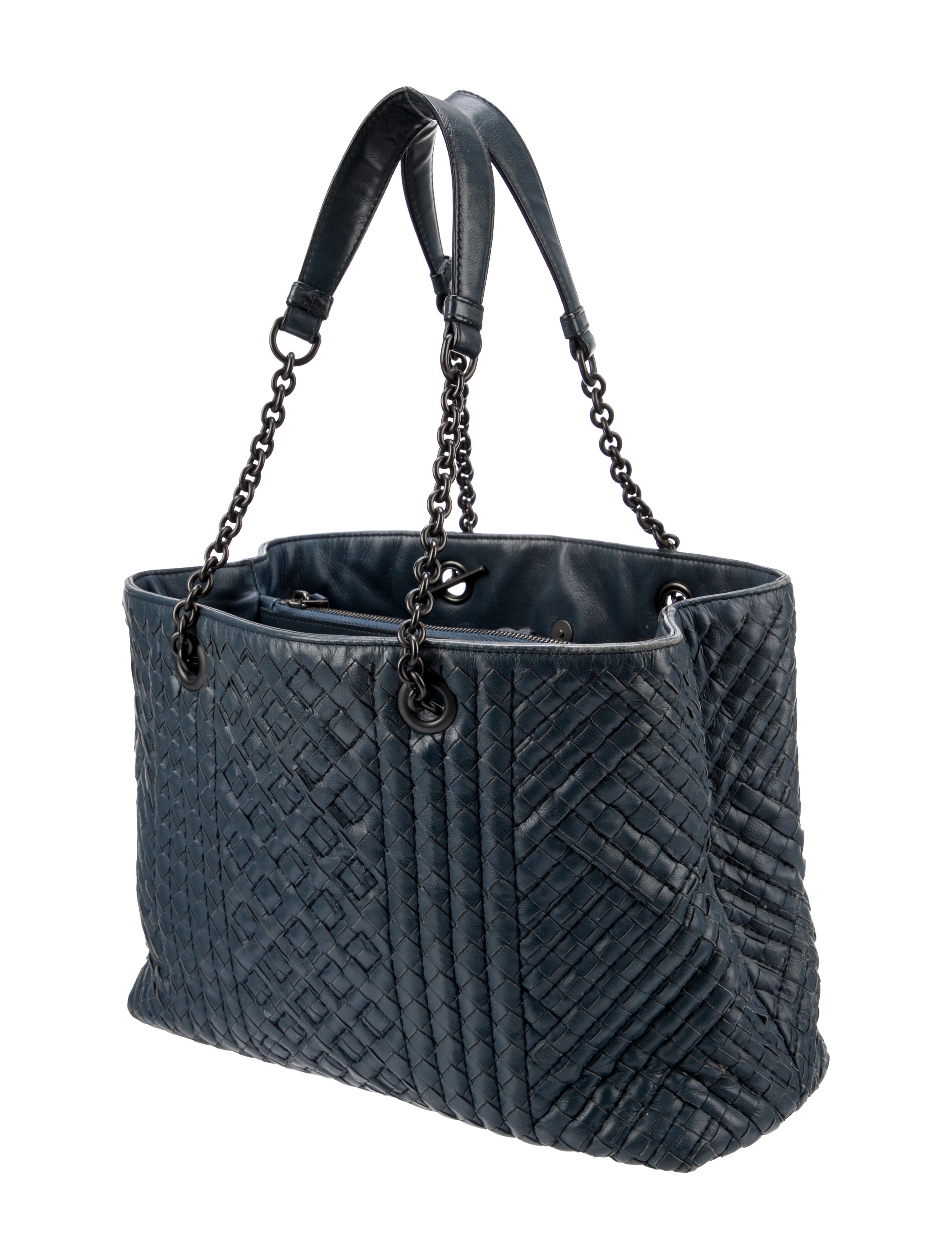 Bottega Veneta Intrecciato Medium Chain Tote - Blue Totes, Handbags ...