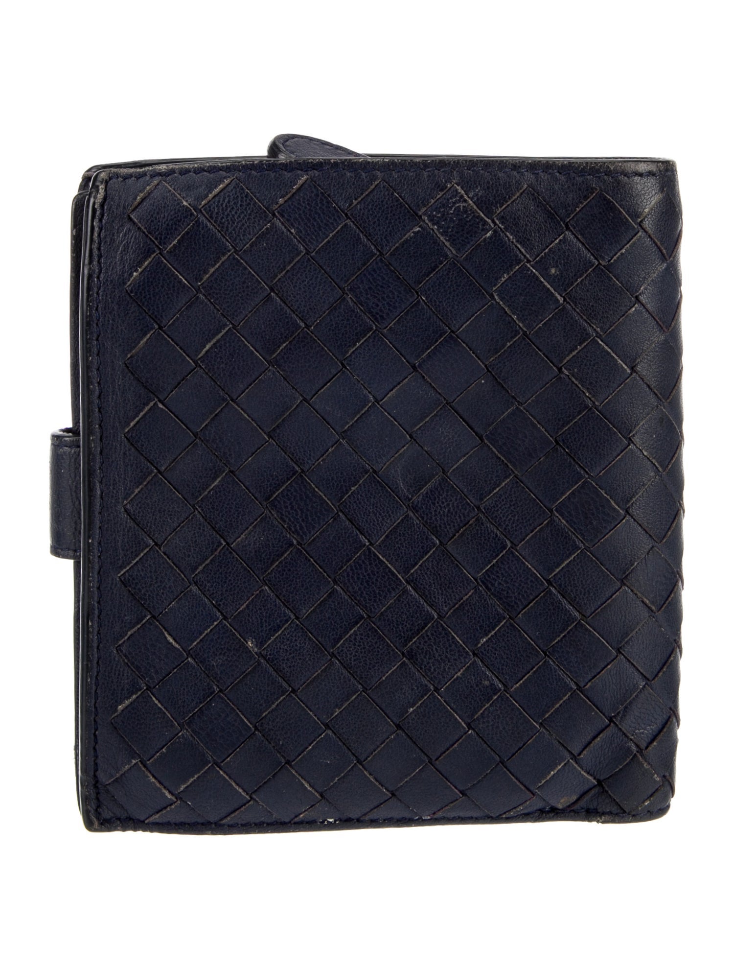 Bottega Veneta Intrecciato Weave Leather Bifold Wallet - Blue Wallets ...