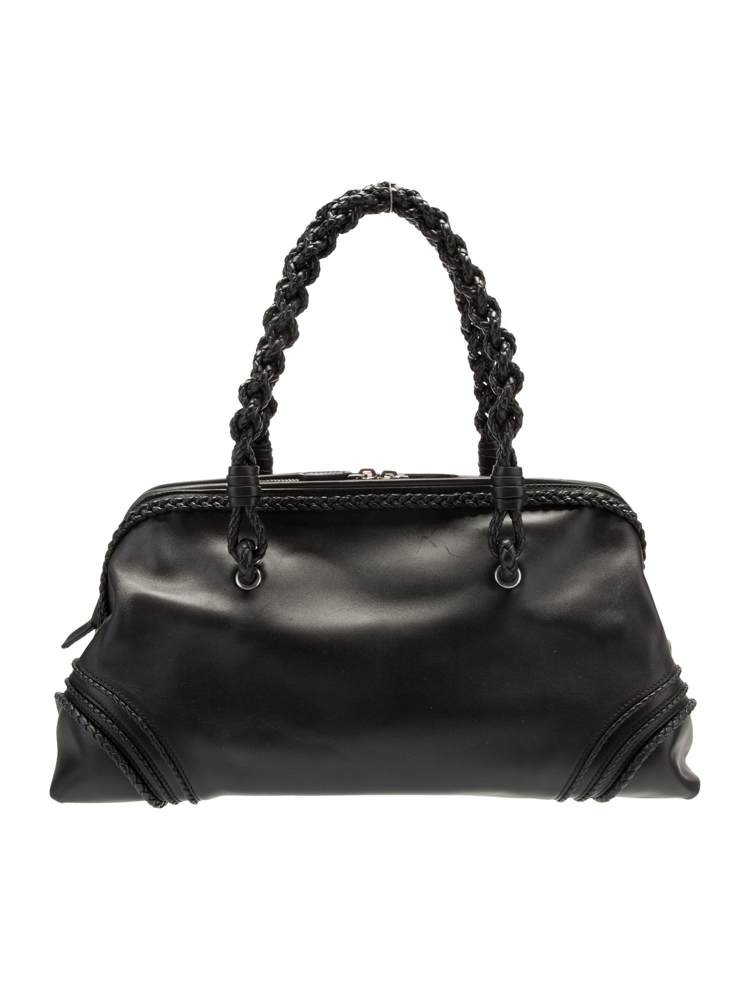 Bottega Veneta Leather Braided Handle Bag - Black Handle Bags, Handbags ...