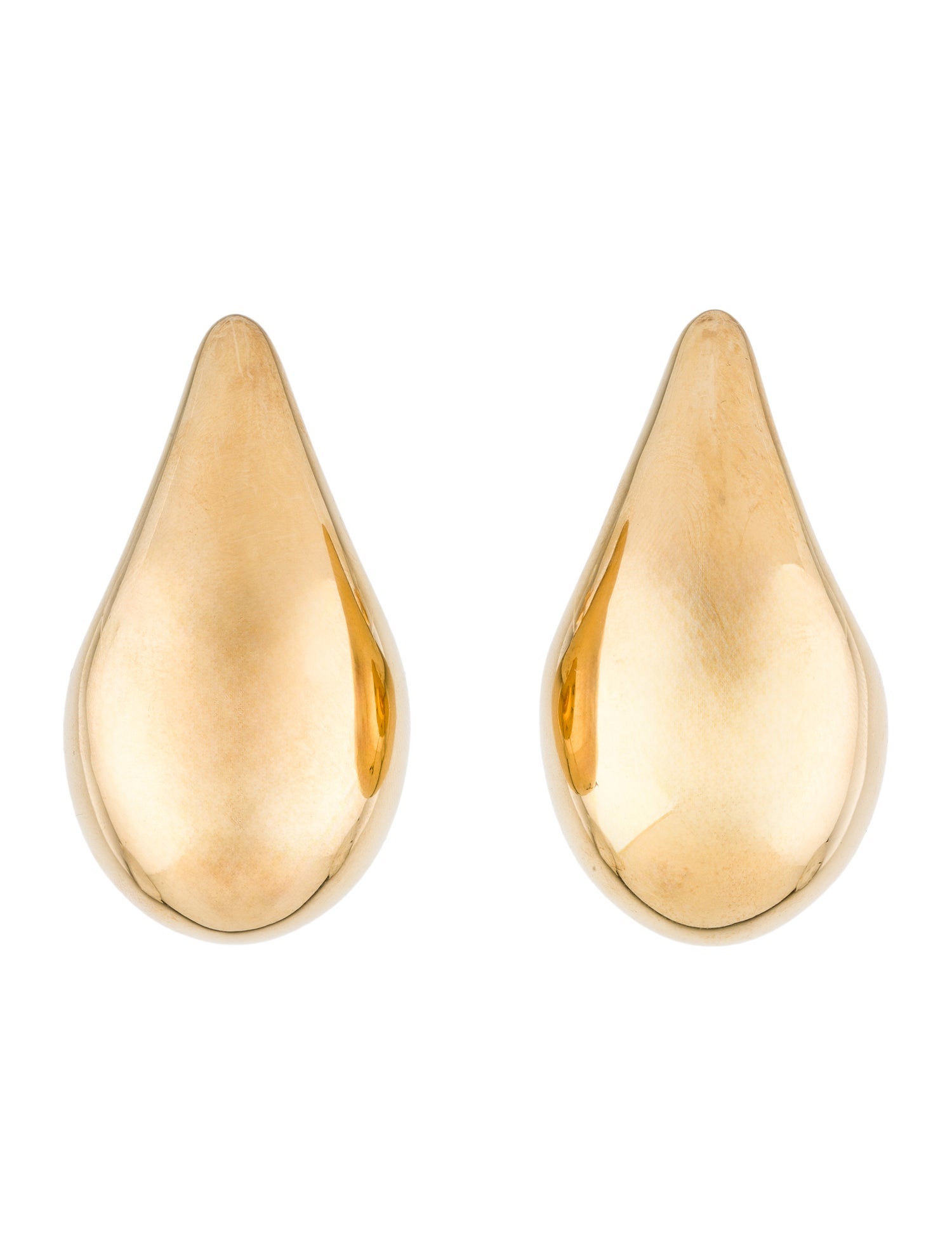 Bottega Veneta Large Tear Drop Earrings - 18K Yellow Gold-Plated Stud, Earrings - BOT259423 ...