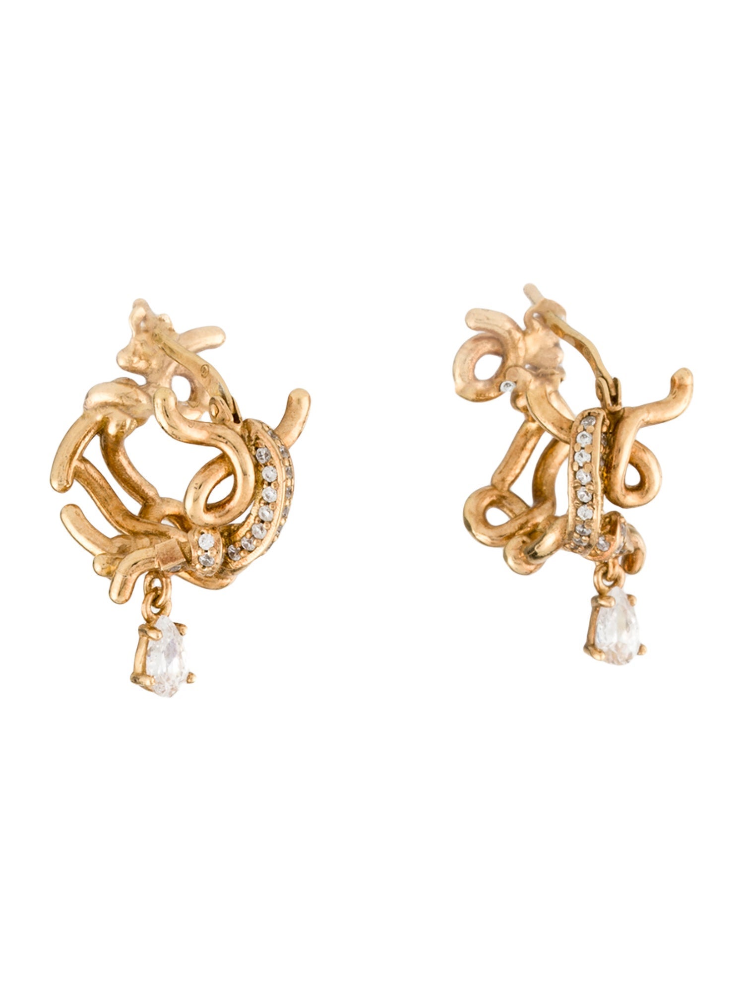 Bottega Veneta Crystal Knot Hoop Earrings - 18K Yellow Gold-Plated Hoop ...
