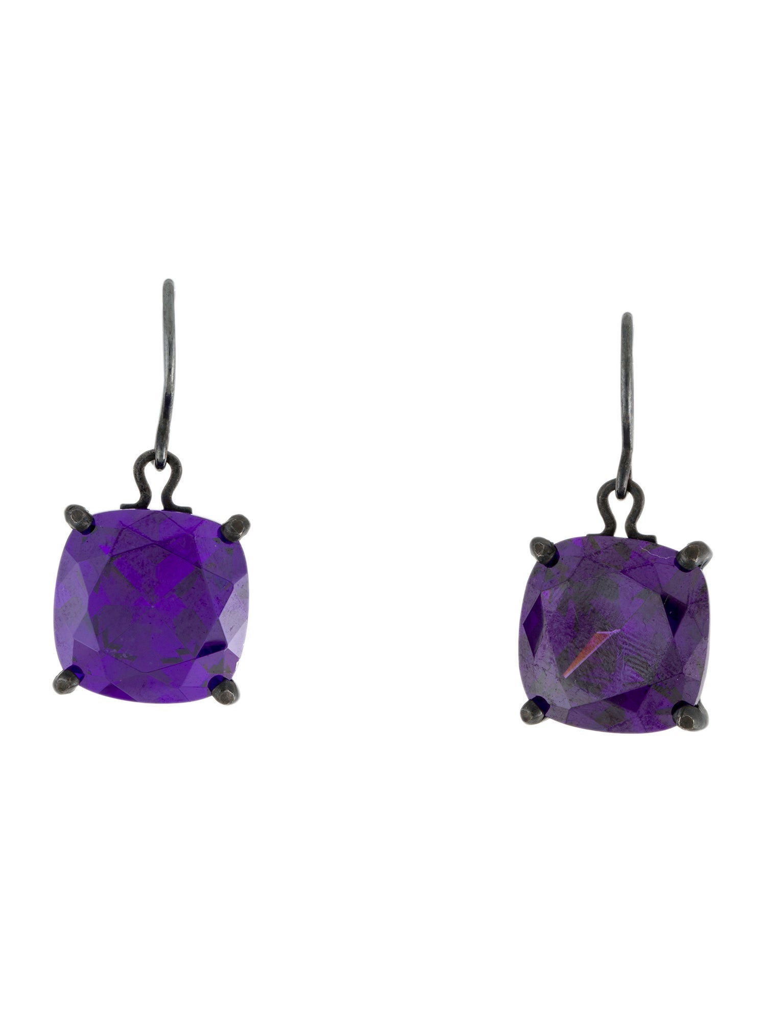Bottega Veneta Crystal Drop Earrings - Purple, Sterling Silver Drop ...